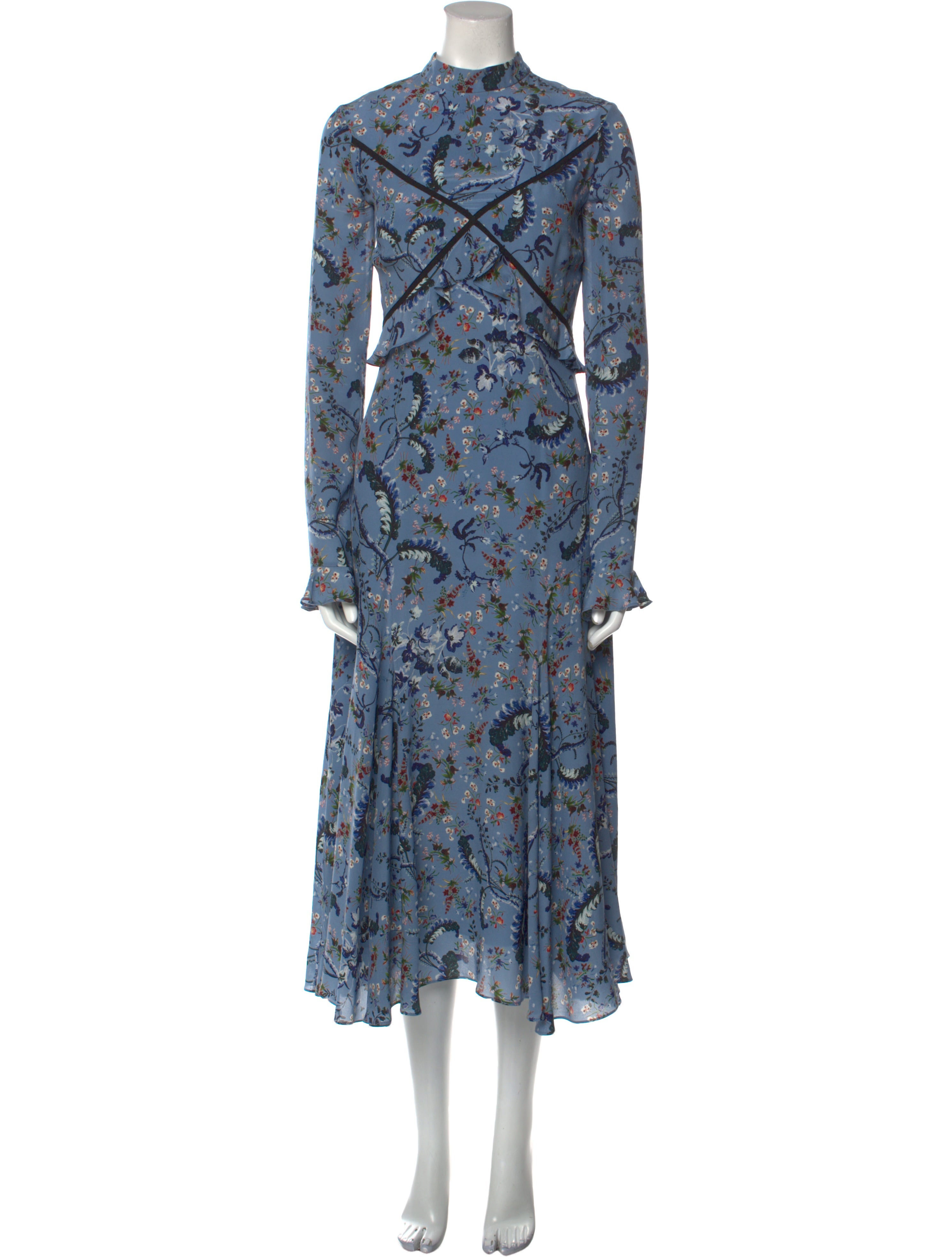 Erdem Silk Long Dress - Blue Dresses, Clothing - ERD37491 | The RealReal