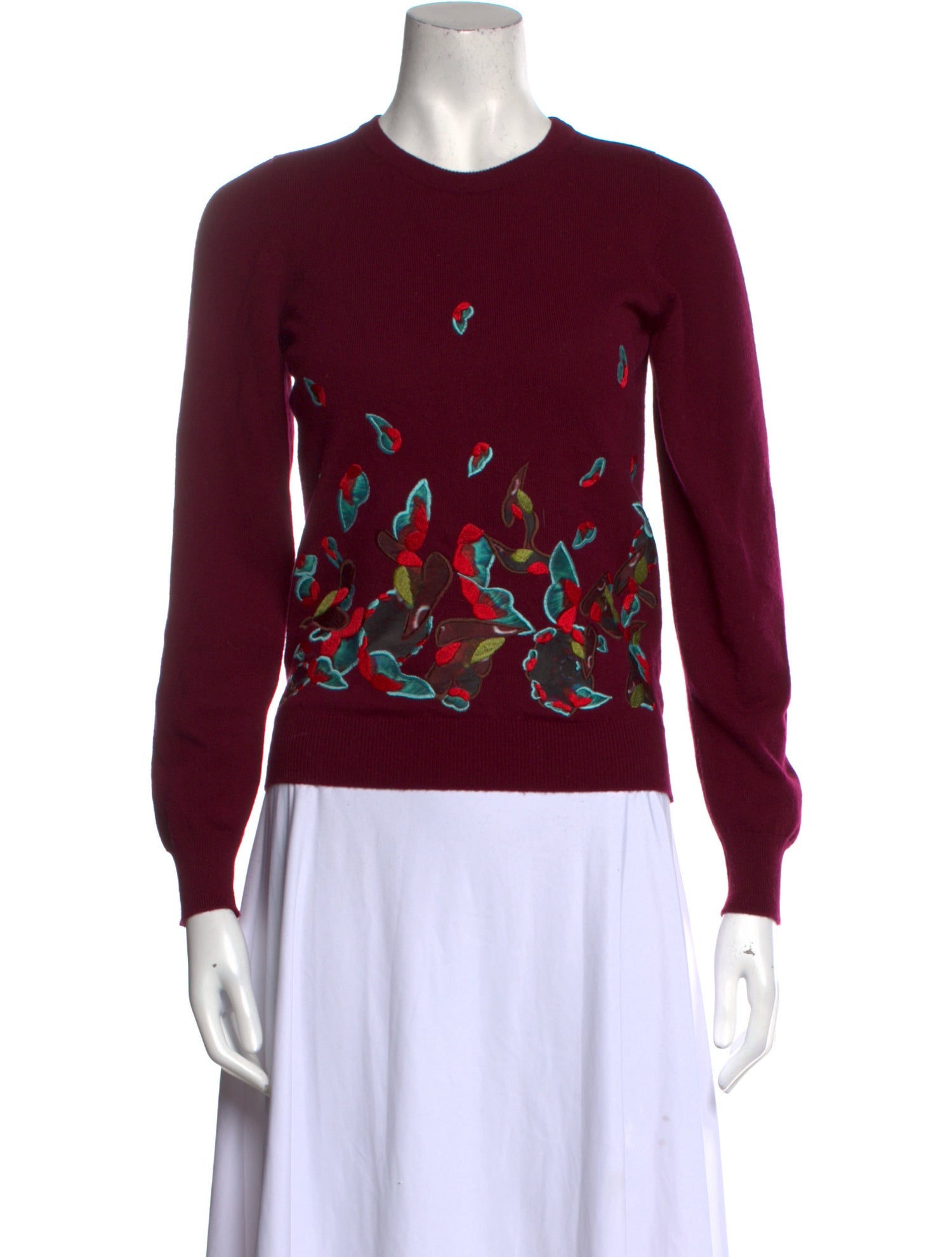Erdem Cashmere Printed Sweater - Burgundy Knitwear, Clothing - ERD39312 ...