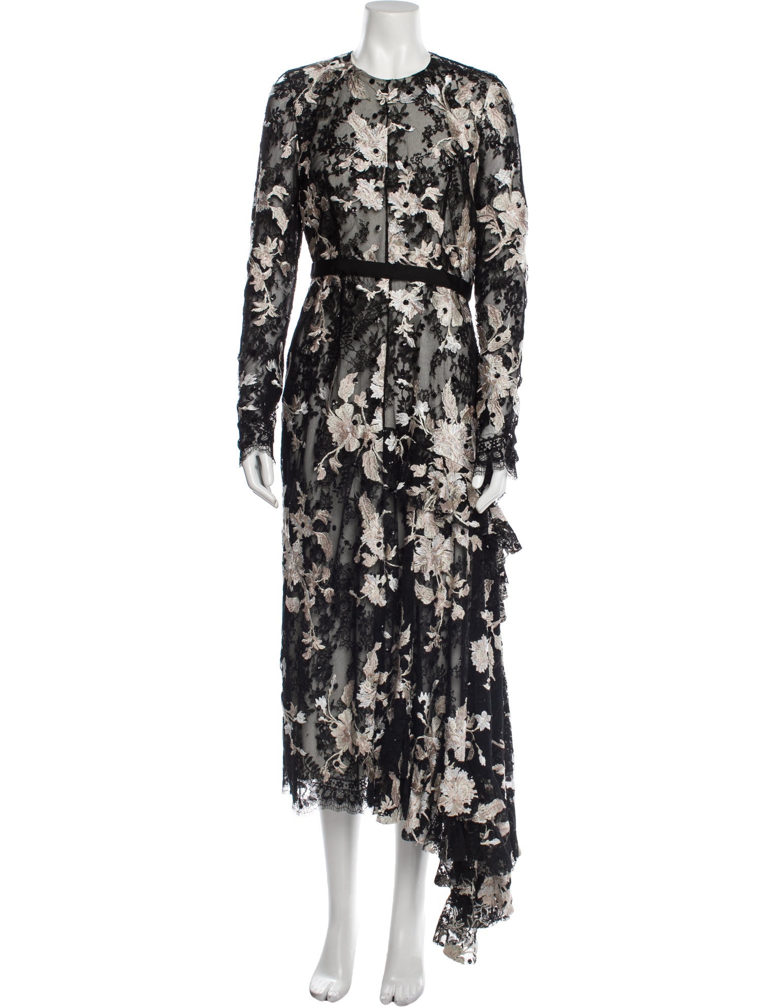 Erdem Floral Print Long Dress - Black Dresses, Clothing - ERD40028 ...
