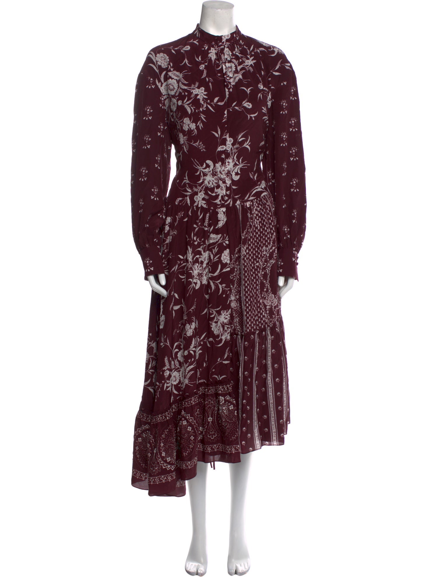 Erdem Silk Long Dress - Burgundy Dresses, Clothing - ERD40945 | The ...