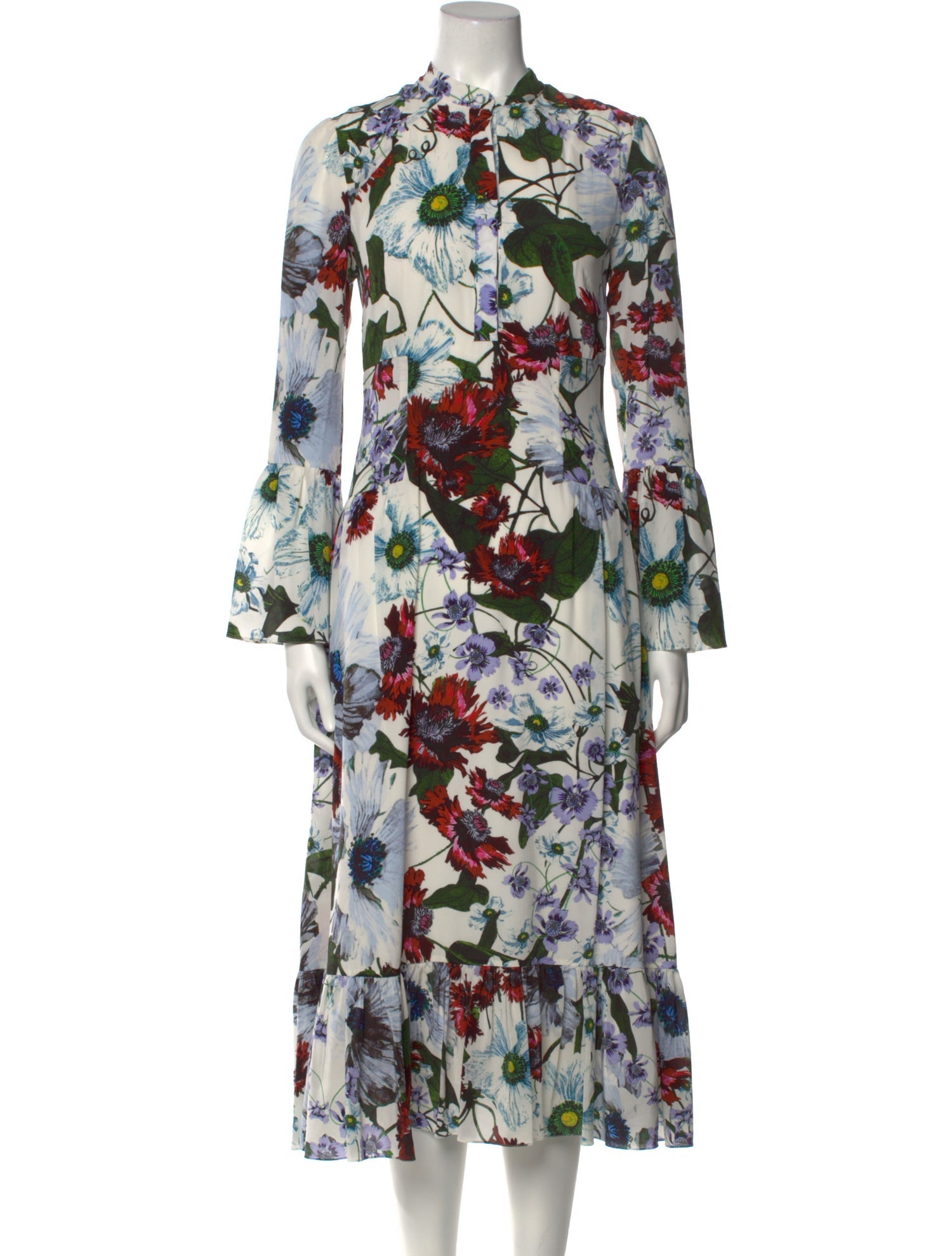 Erdem Floral Print Long Dress - White Dresses, Clothing - ERD42199 ...