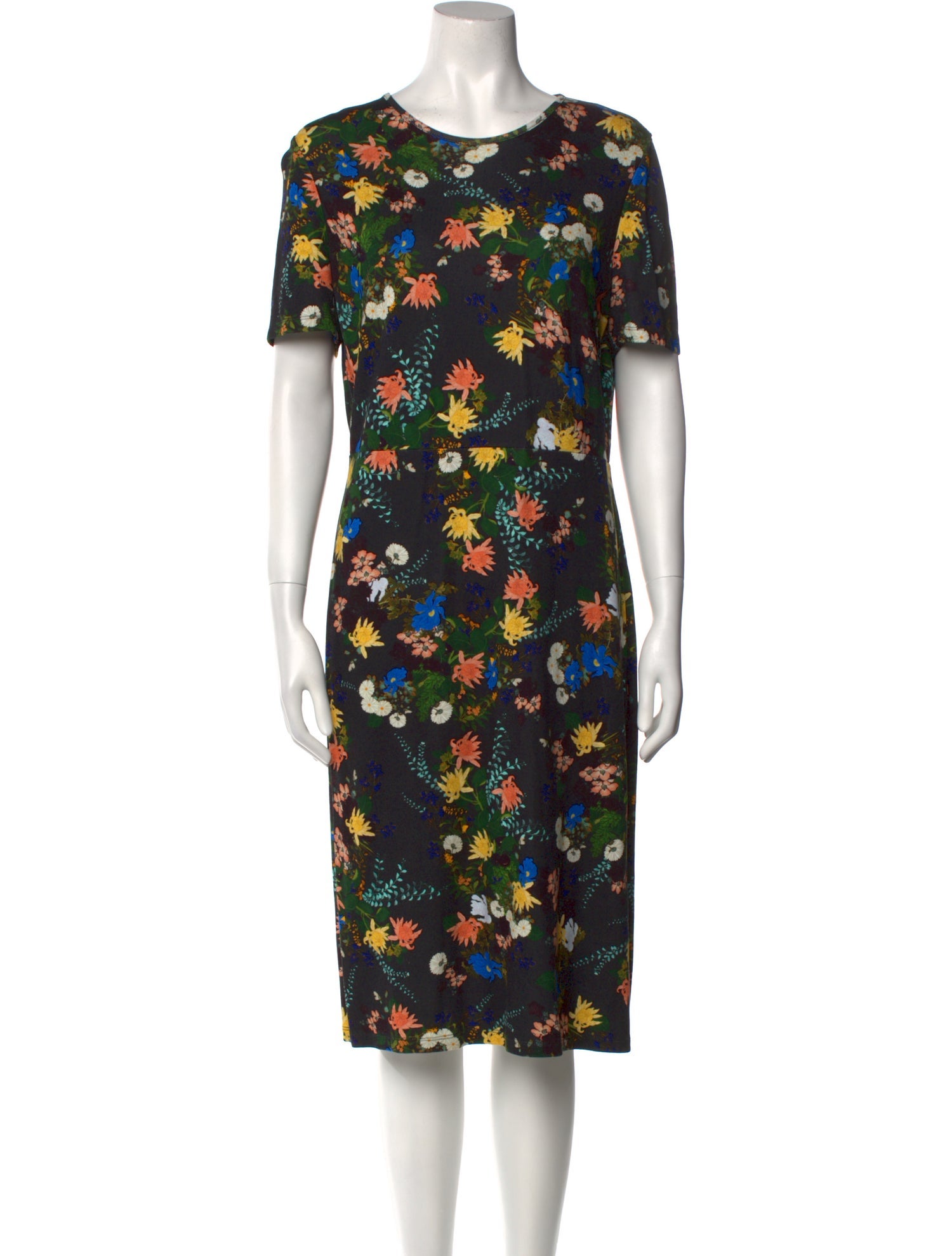 Erdem Floral Print Midi Length Dress - Black Dresses, Clothing ...