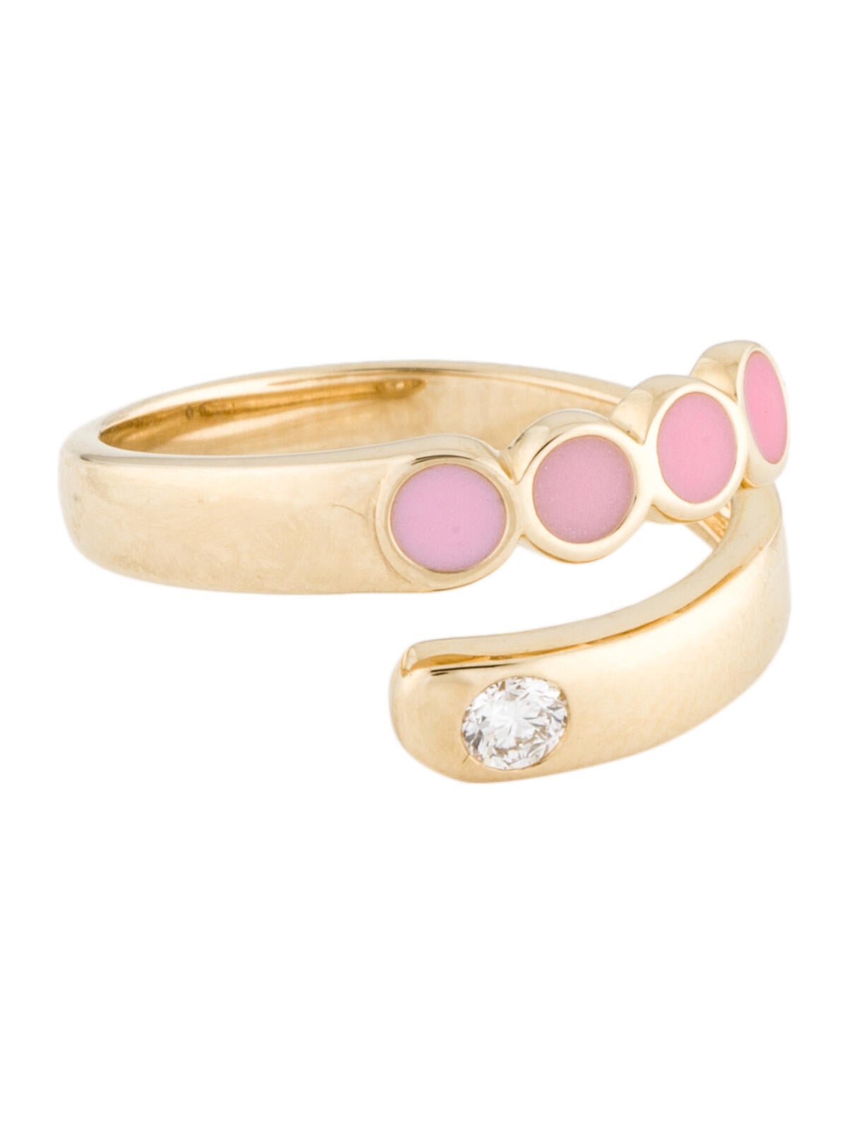 Ring Oscar Friedman 14K Diamond Enamel Band - Blue, 14K Yellow Gold ...