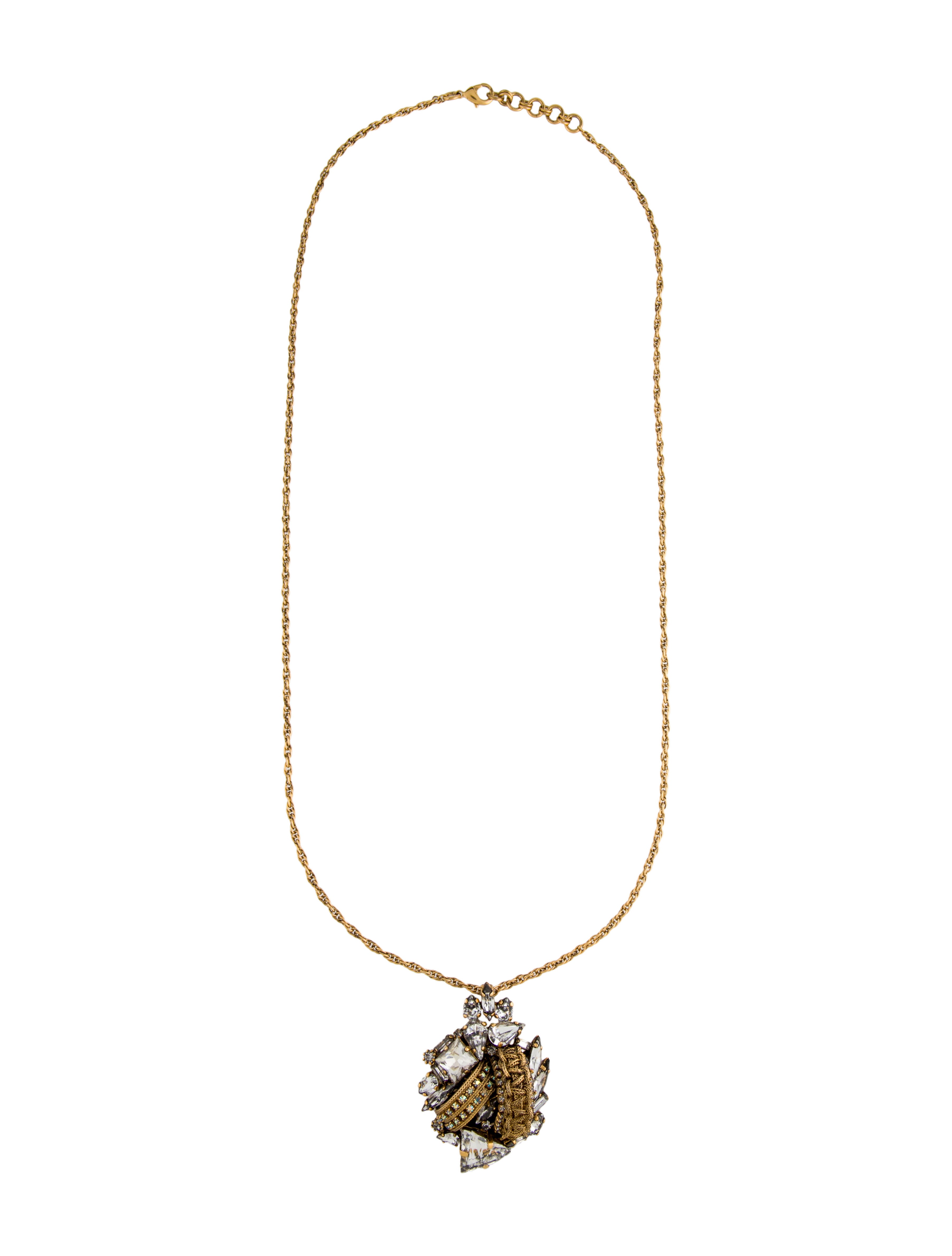 Erickson Beamon Crystal & Chain Embellished Long Pendant Necklace ...