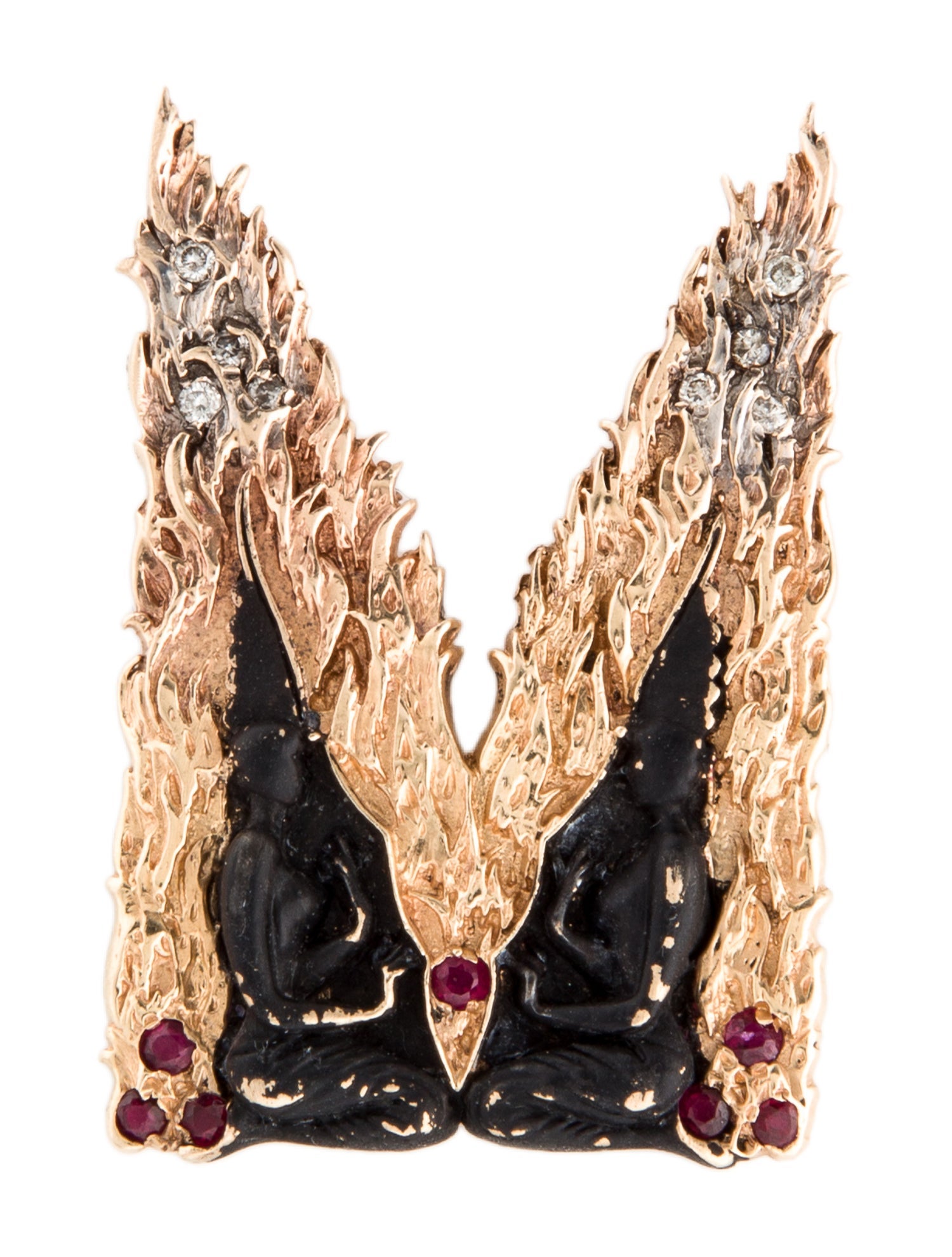 Erté 14K Diamond & Ruby Initial 'M' Pendant Necklace - 14K Yellow Gold ...
