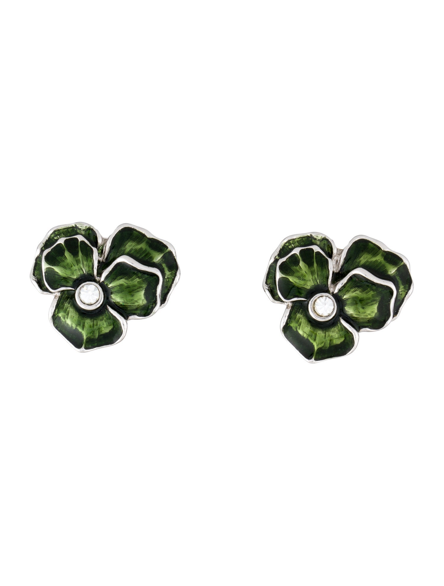 Erwin Pearl Crystal & Enamel Flower Clip-On Earrings - Silver-Tone ...