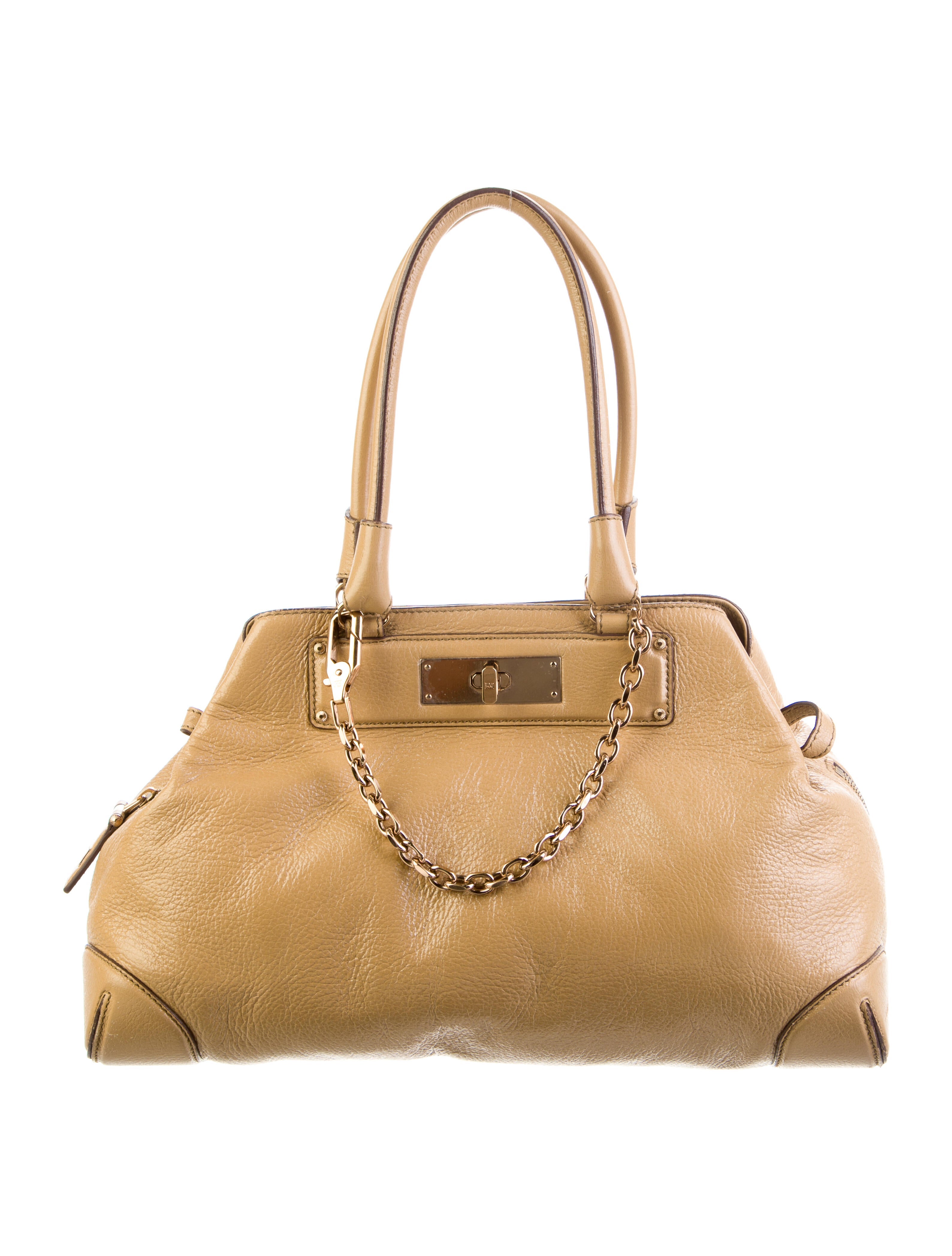 Escada Pebbled Leather Shoulder Bag - Neutrals Shoulder Bags, Handbags ...