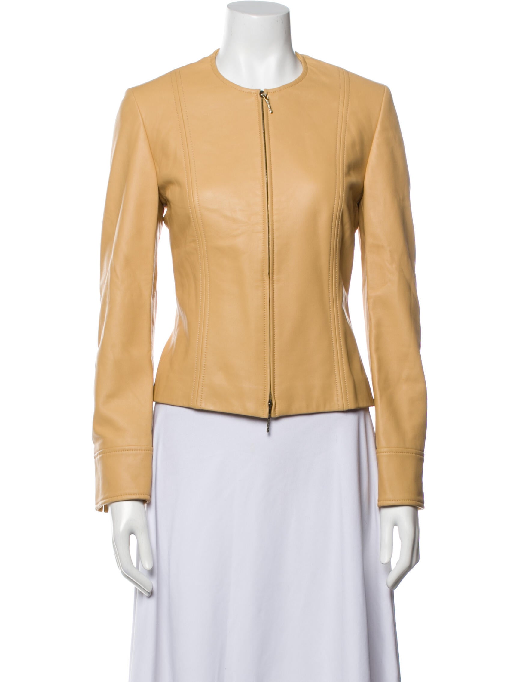 Escada Leather Biker Jacket - Neutrals Jackets, Clothing - ESC101418 ...