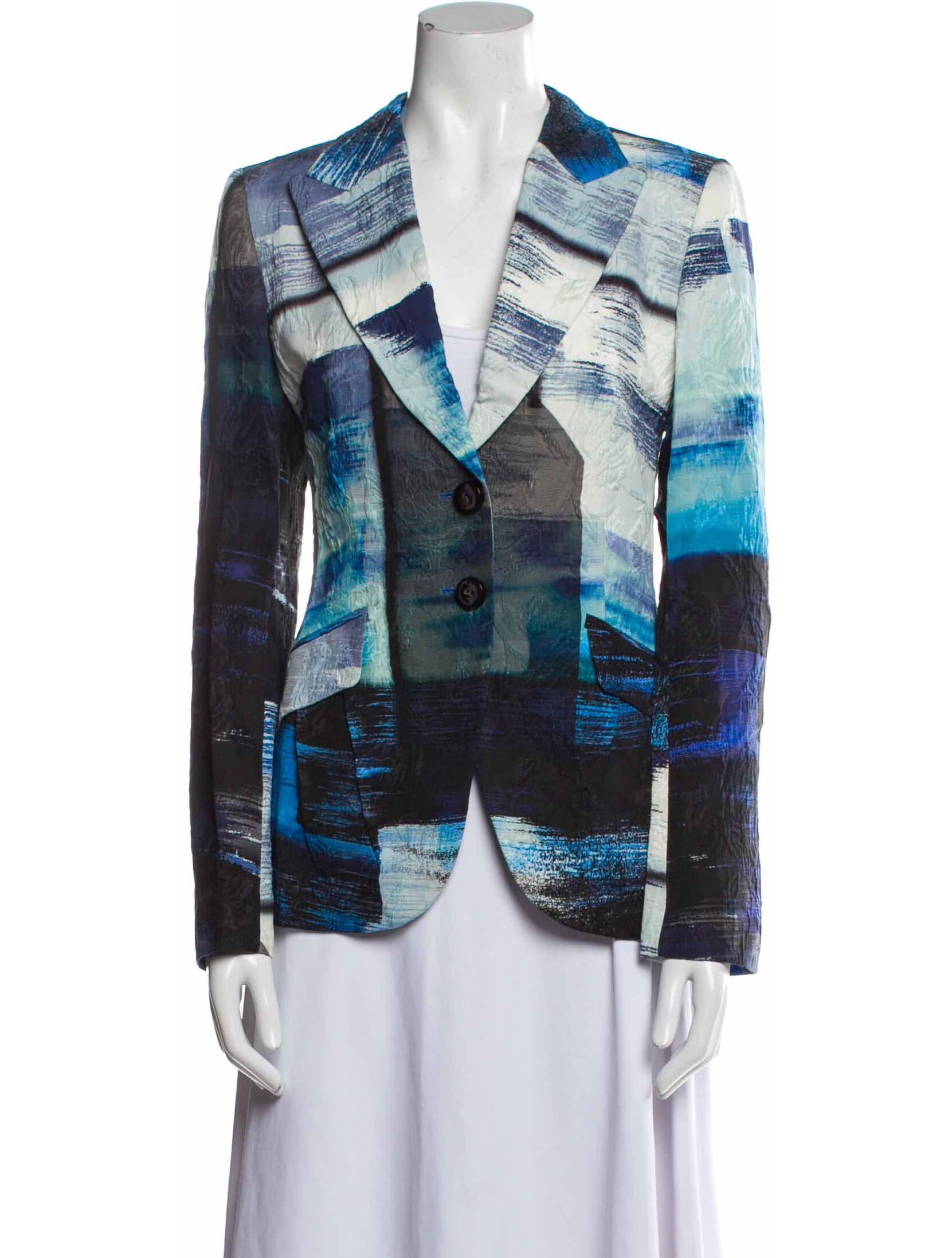 Escada Floral Print Blazer - Black Jackets, Clothing - ESC44006 | The ...