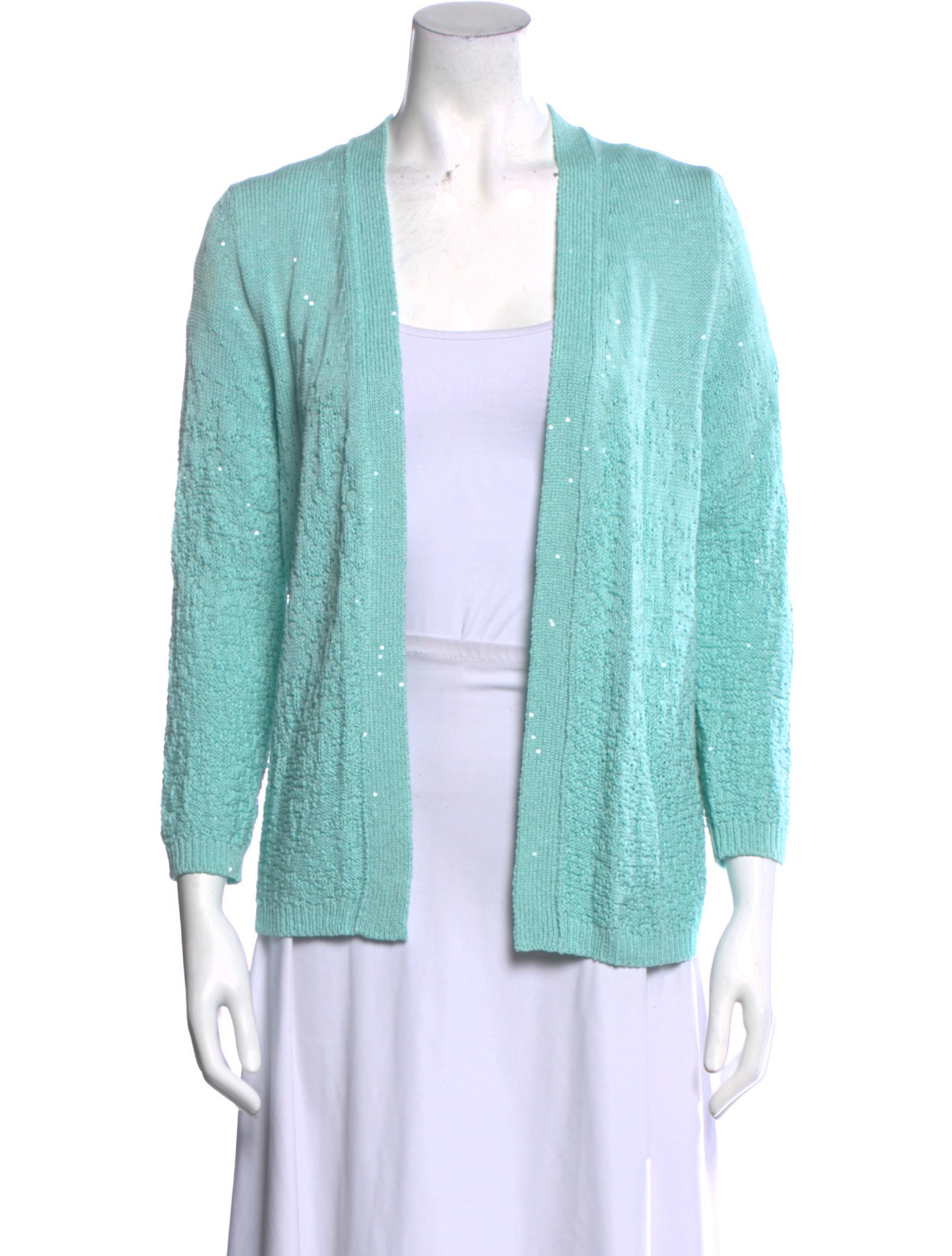 Escada Open Front Sweater - Blue Knitwear, Clothing - ESC105918 | The ...