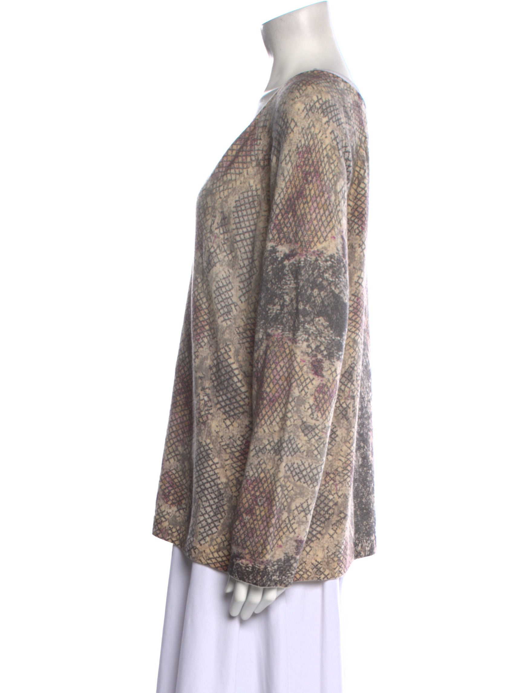 Escada Cashmere Printed Sweater - Neutrals Knitwear, Clothing ...
