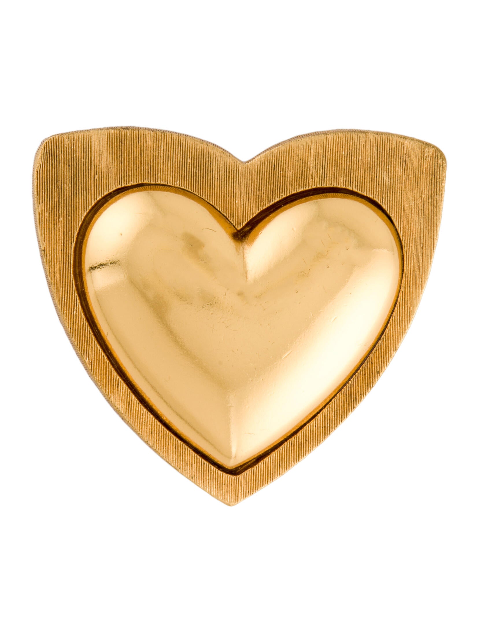 Escada Heart Brooch - Gold-Tone Metal Pendant, Brooches - ESC106283 ...