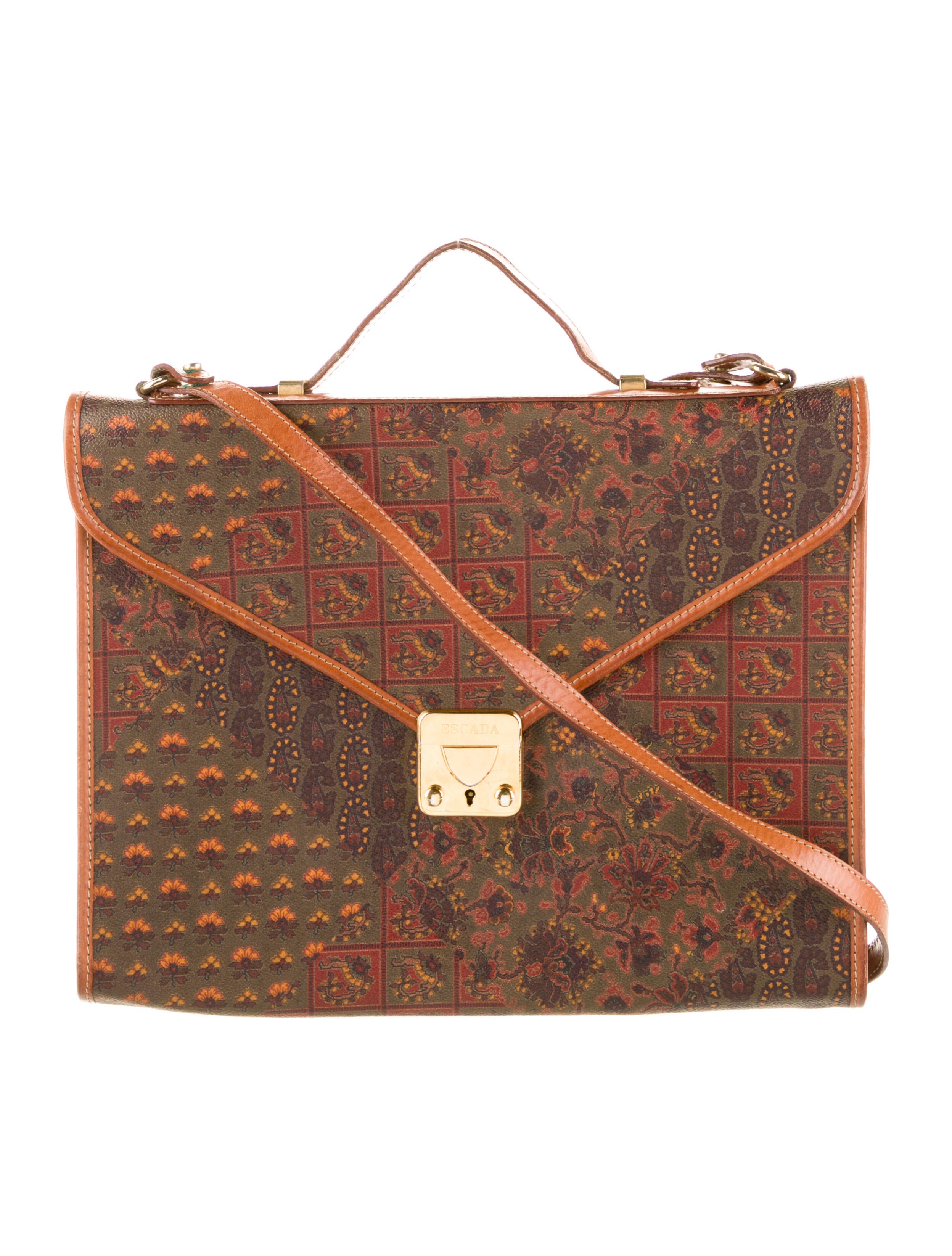 Escada Coated Canvas Tote Bag - Brown Totes, Handbags - ESC107601 | The ...