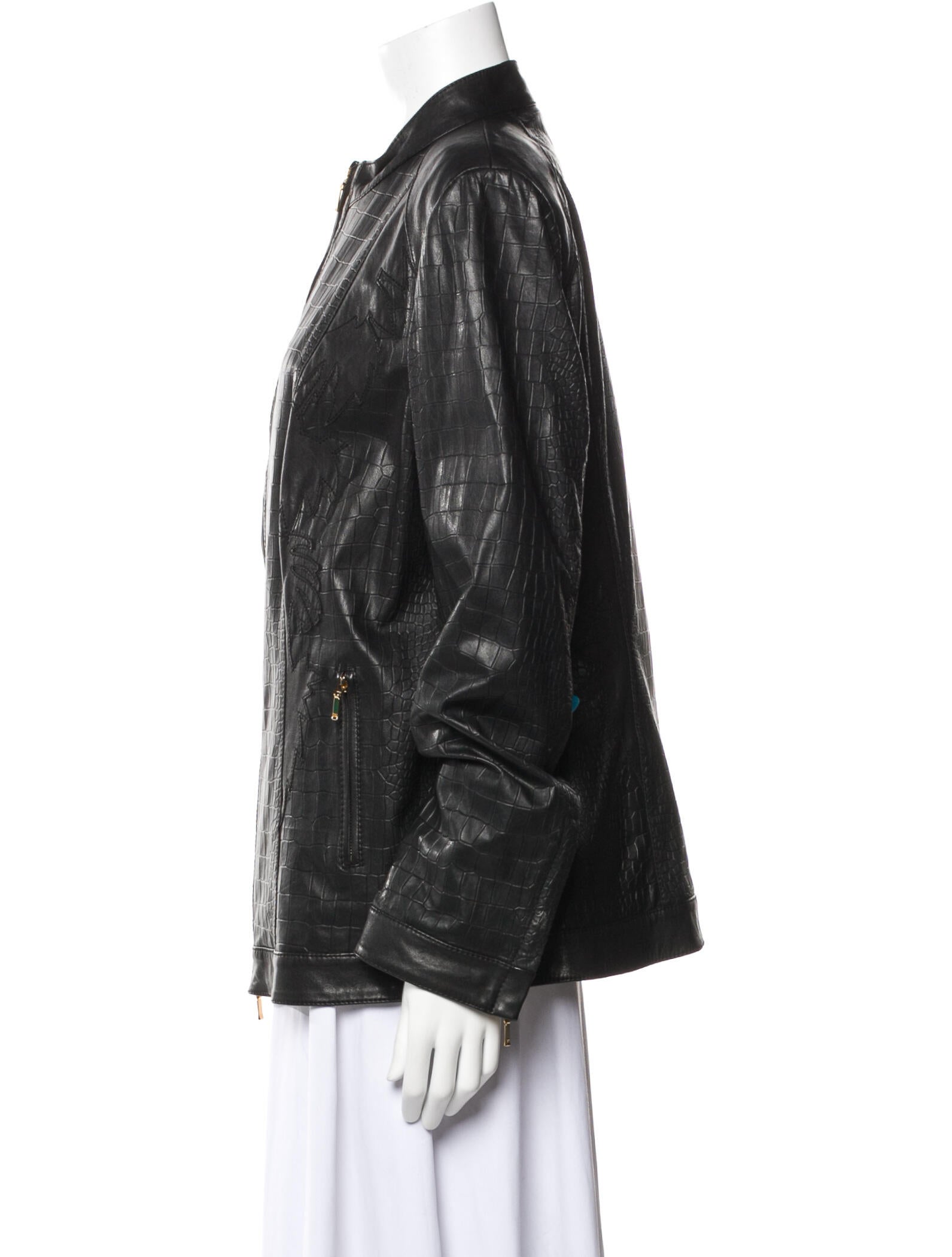 Escada Lamb Leather Biker Jacket - Black Jackets, Clothing - ESC107893 ...