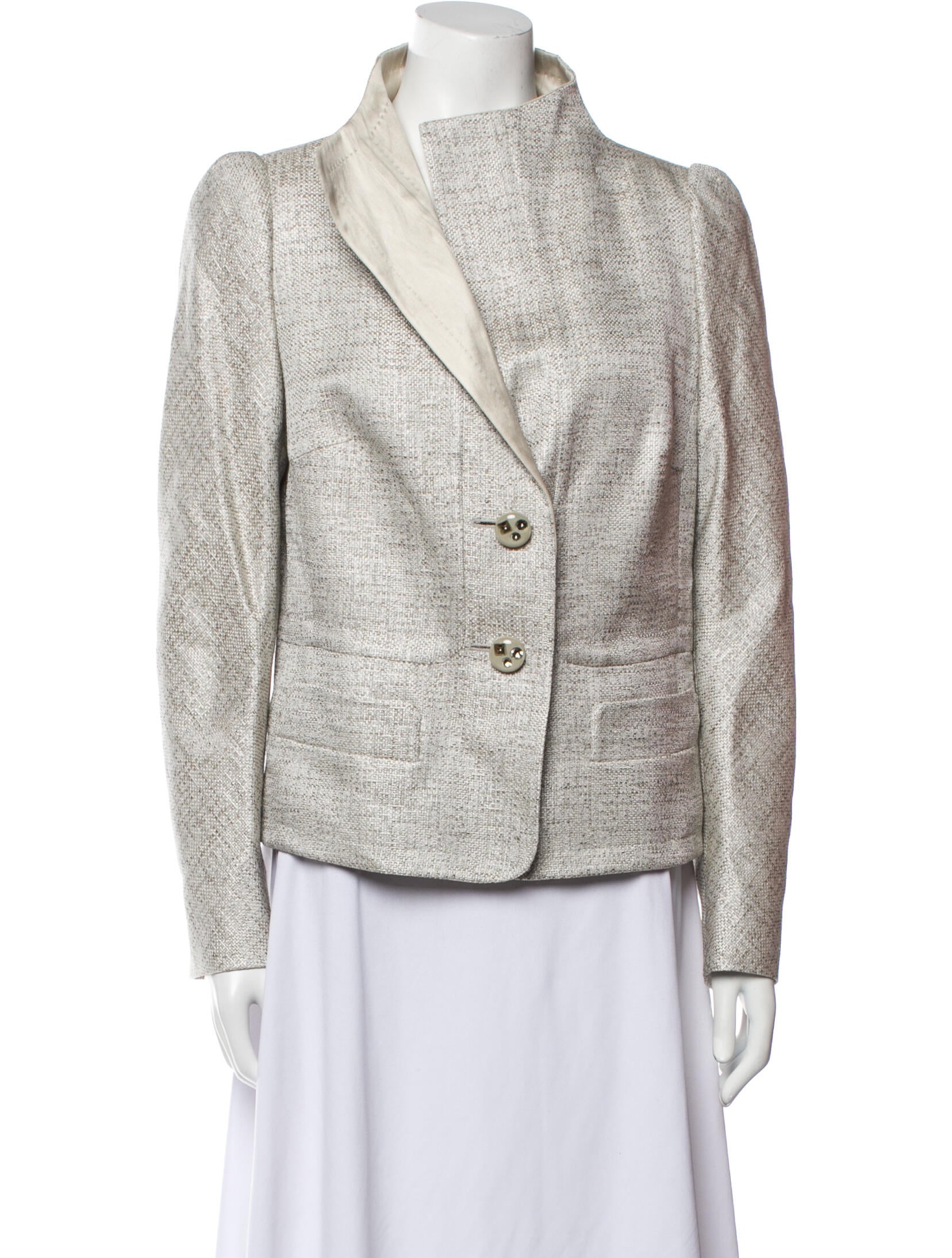 Escada Tweed Pattern Blazer - Neutrals Jackets, Clothing - ESC110042 | The RealReal