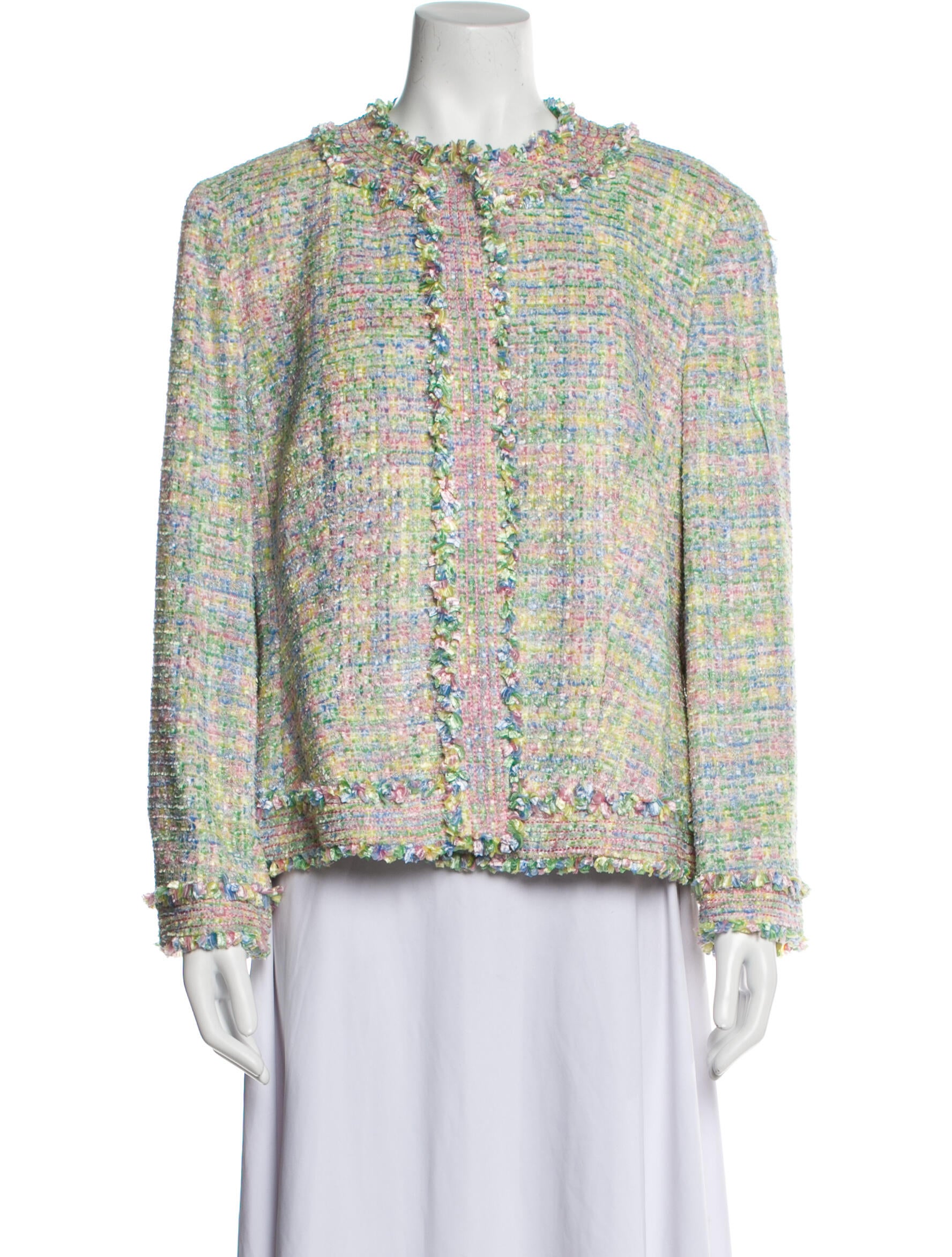 Escada Tweed Pattern Evening Jacket - Green Jackets, Clothing ...