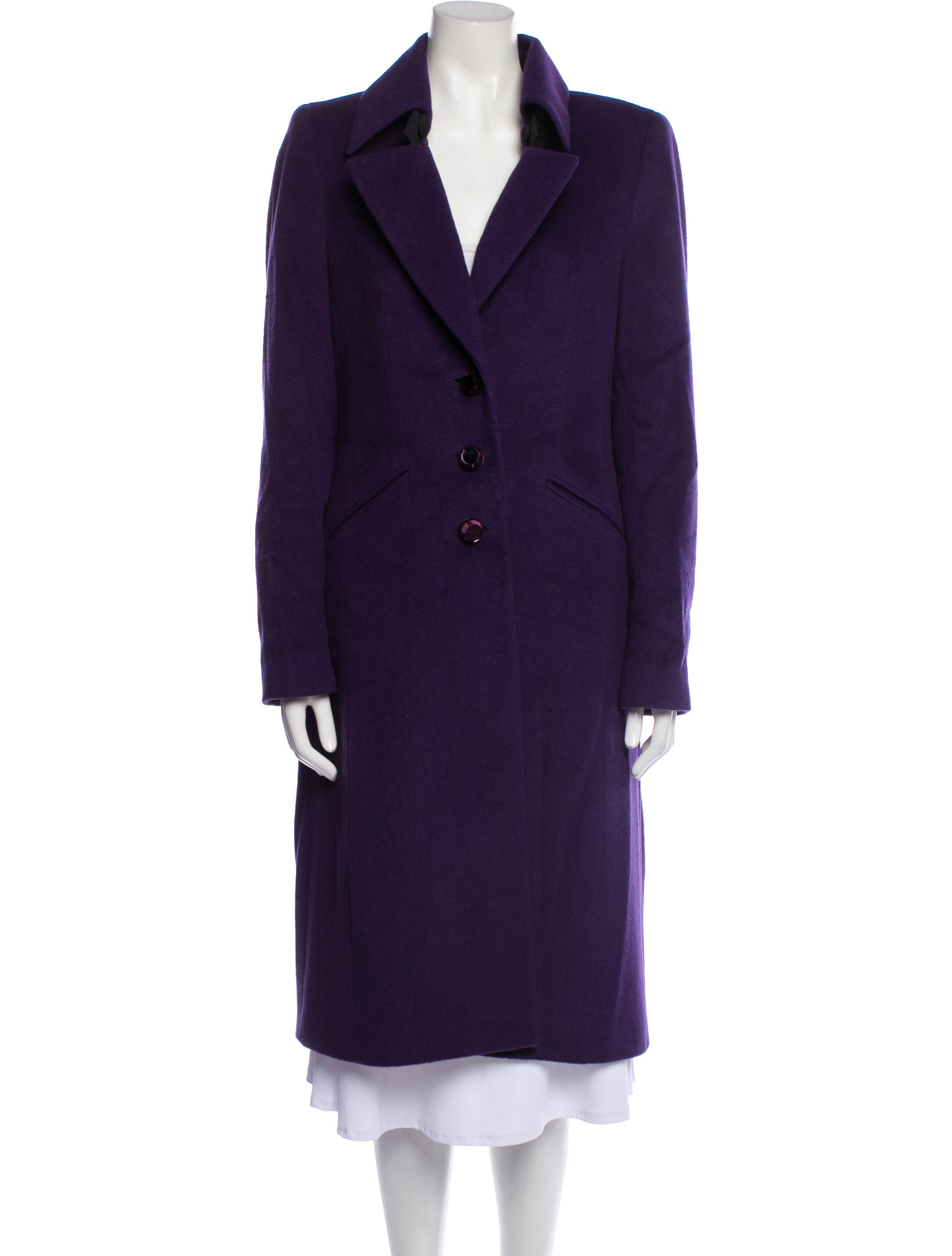 Escada Virgin Wool Coat - Purple Coats, Clothing - ESC111827 | The RealReal