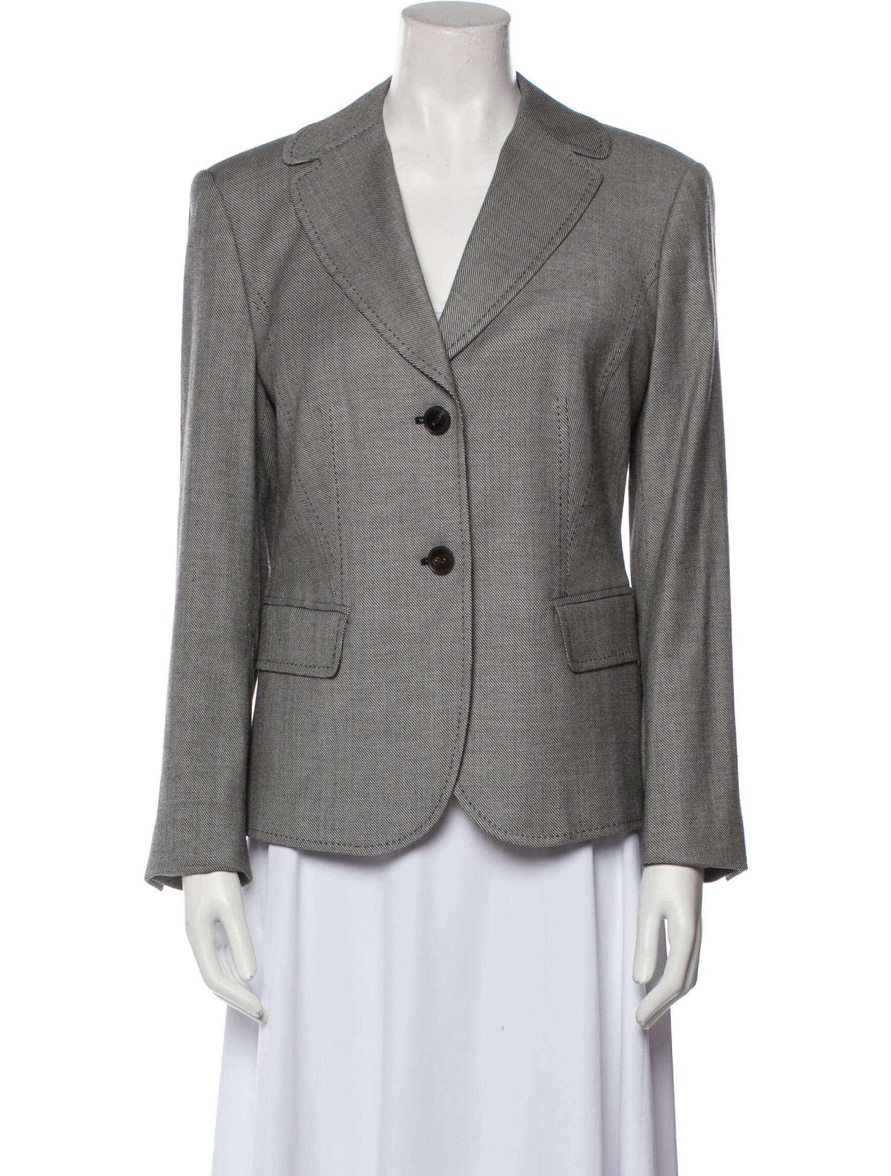 Escada Virgin Wool Blazer - Blue Jackets, Clothing - ESC117725 | The RealReal