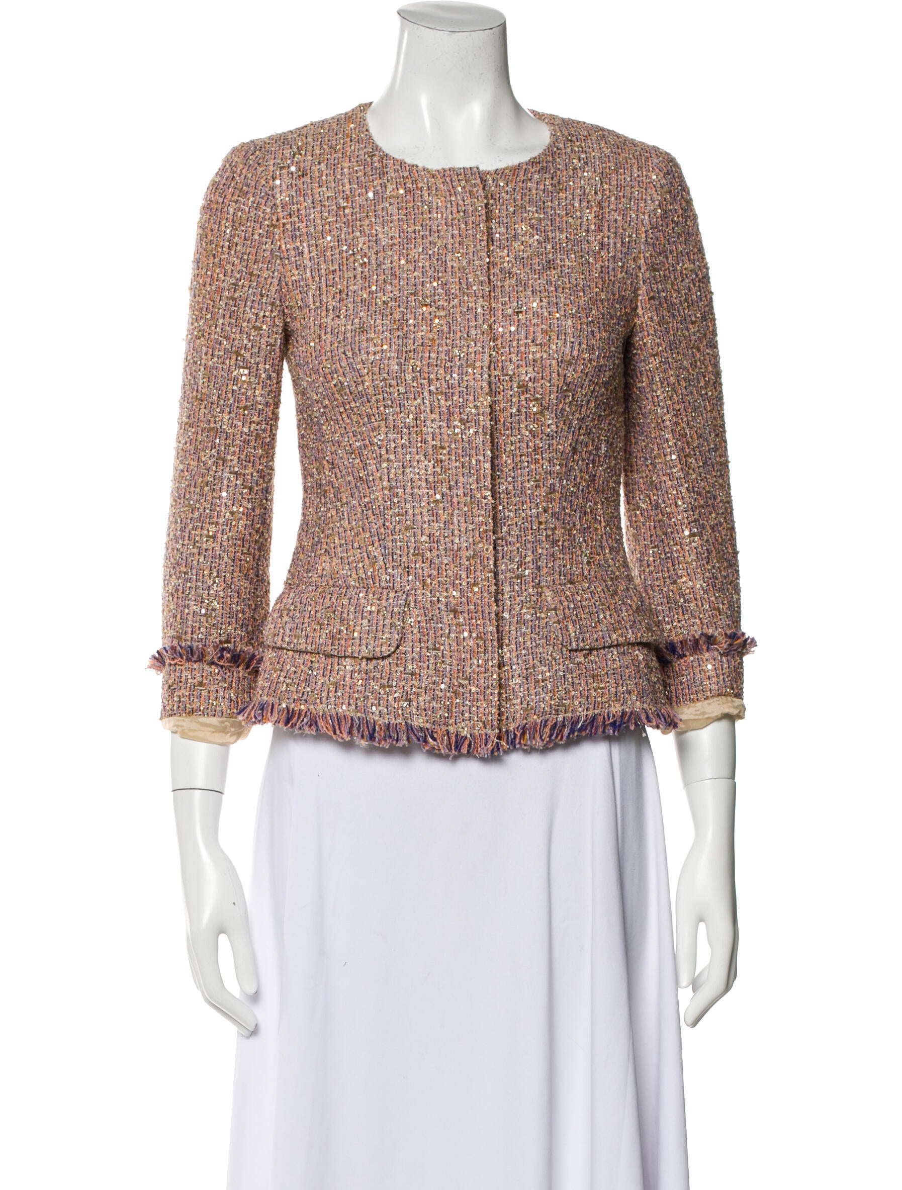 Escada Tweed Pattern Evening Jacket - Metallic Jackets, Clothing ...
