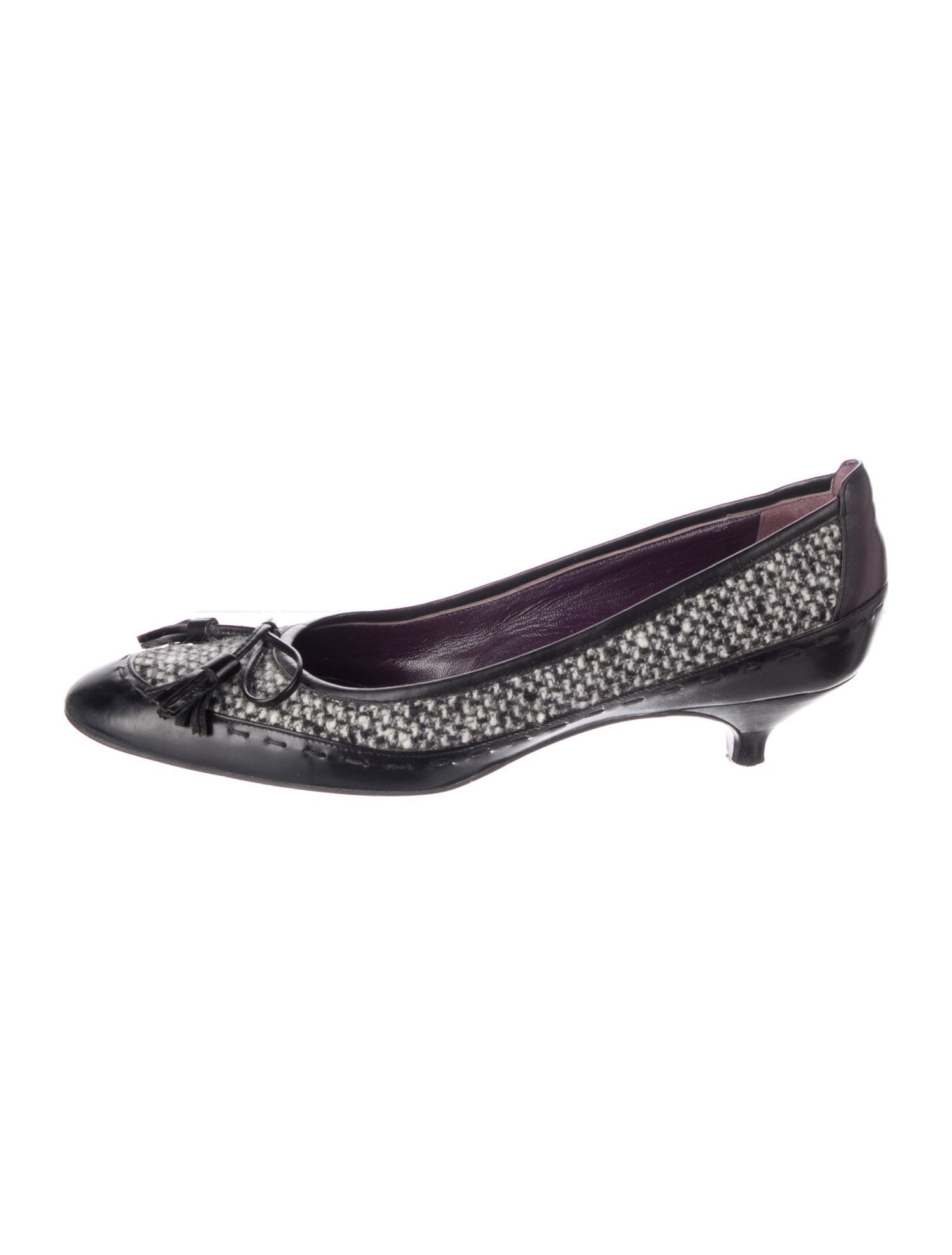 Escada Tweed Tweed Pattern Pumps - Grey Pumps, Shoes - ESC114874 | The ...