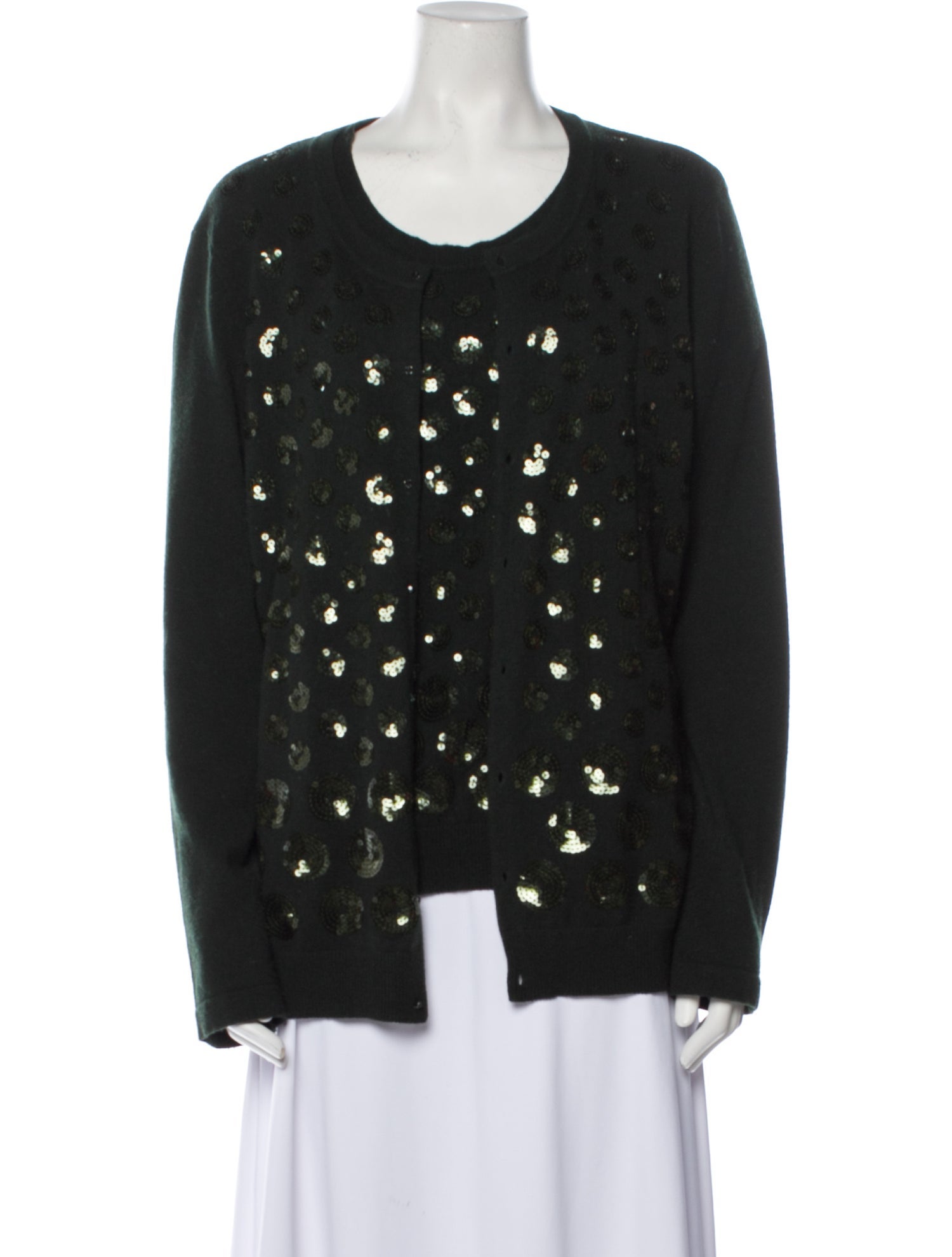 Escada Virgin Wool Scoop Neck Sweater - Green Knitwear, Clothing ...