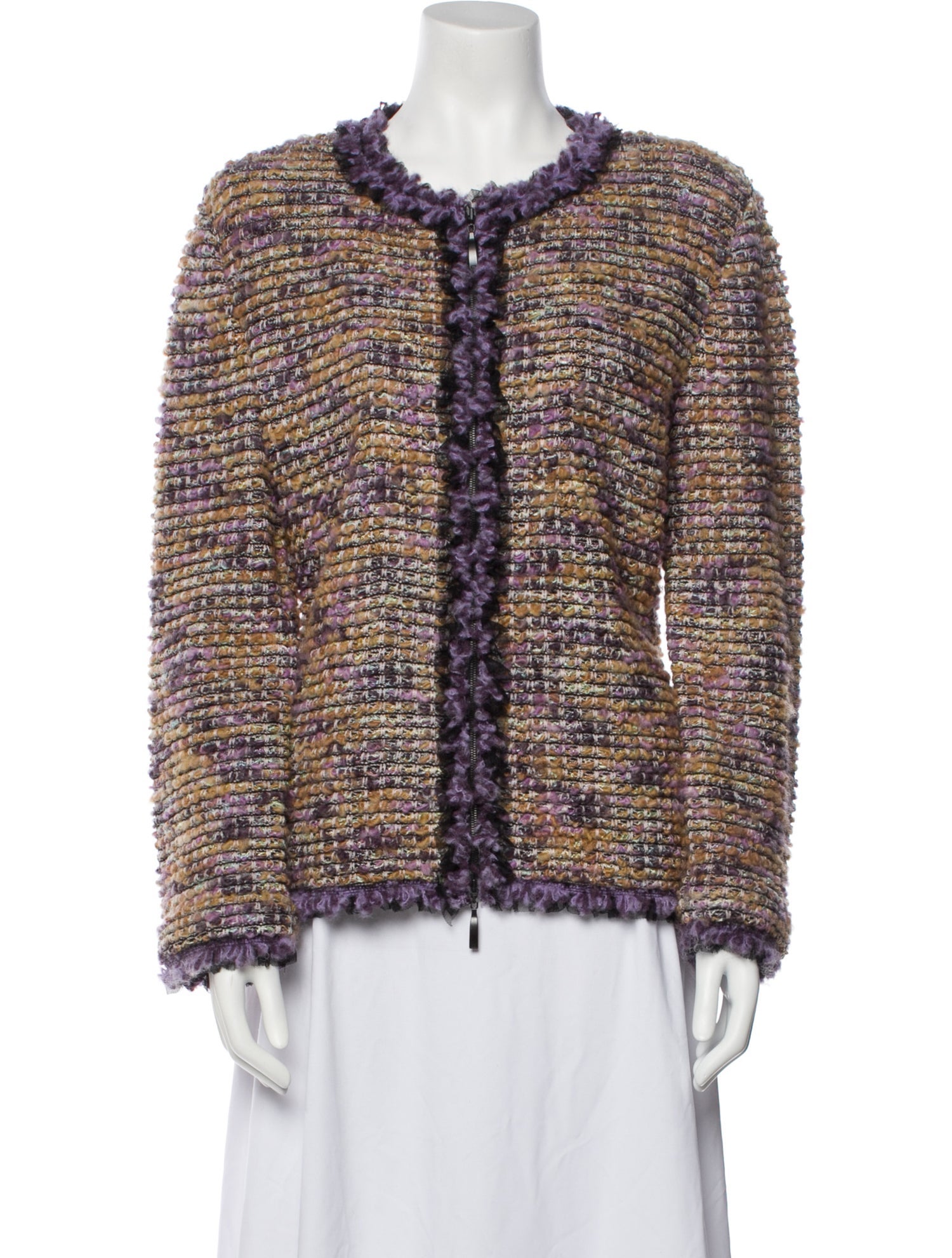 Escada Virgin Wool Tweed Pattern Evening Jacket - Neutrals Jackets ...