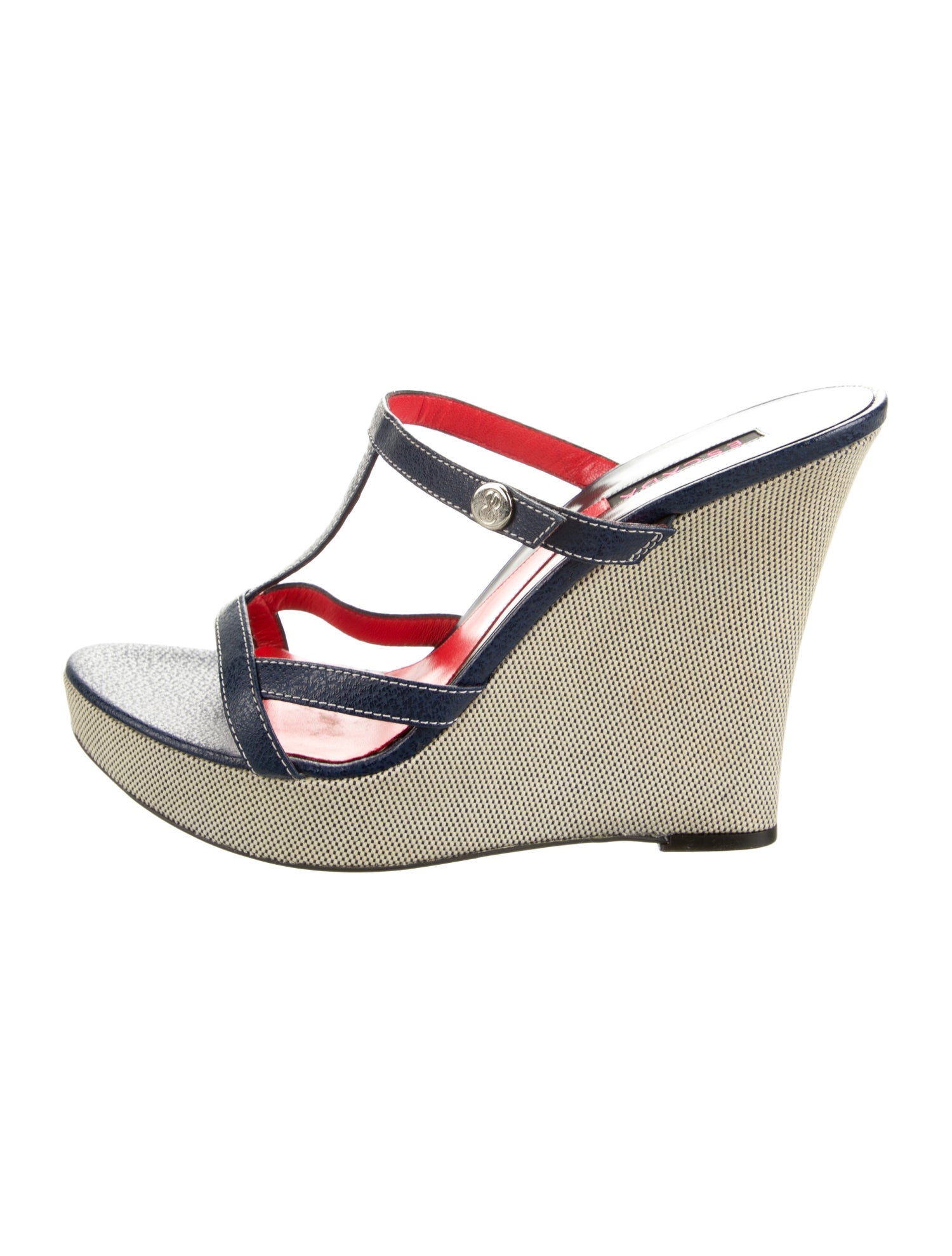 Escada Leather Colorblock Pattern Espadrilles - Blue Sandals, Shoes ...