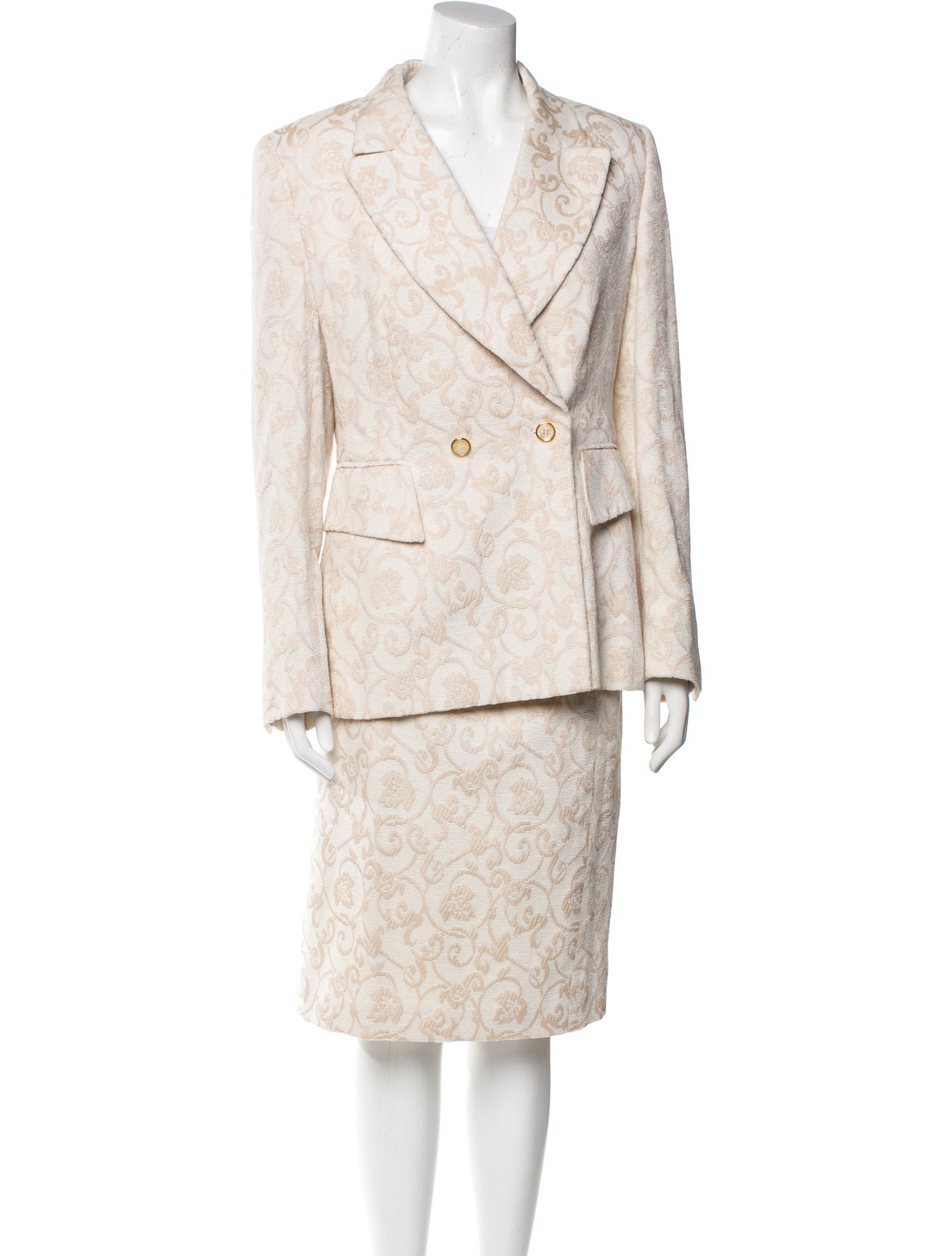 Escada Printed Skirt Suit - Neutrals Suits and Sets, Clothing ...