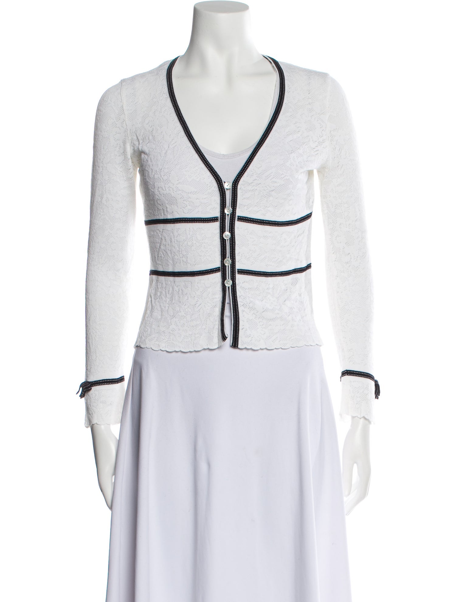 Escada V-Neck Sweater - White Knitwear, Clothing - ESC117897 | The RealReal