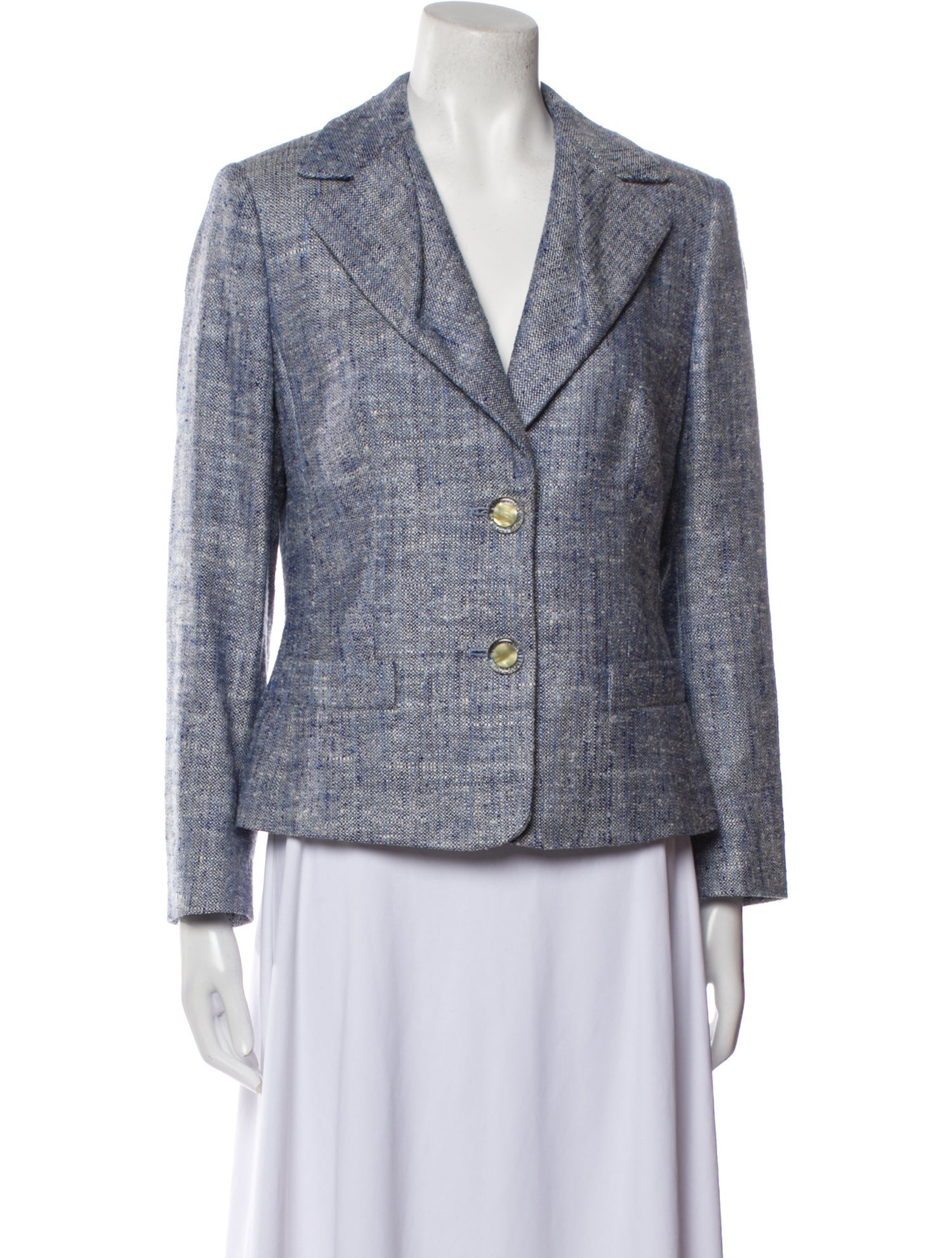 Escada Tweed Pattern Blazer - Silver Jackets, Clothing - ESC98337 | The ...