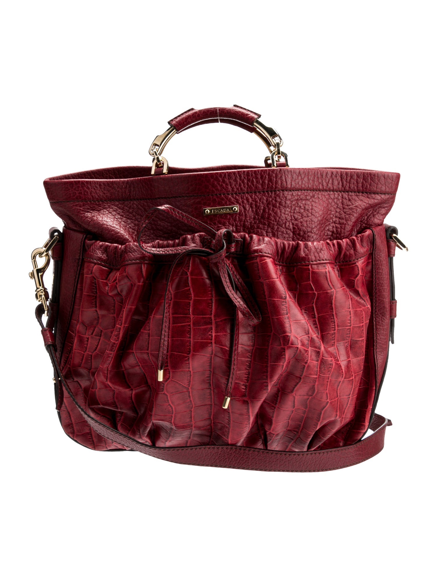 Escada Leather Shoulder Bag - Red Shoulder Bags, Handbags - ESC122151 ...