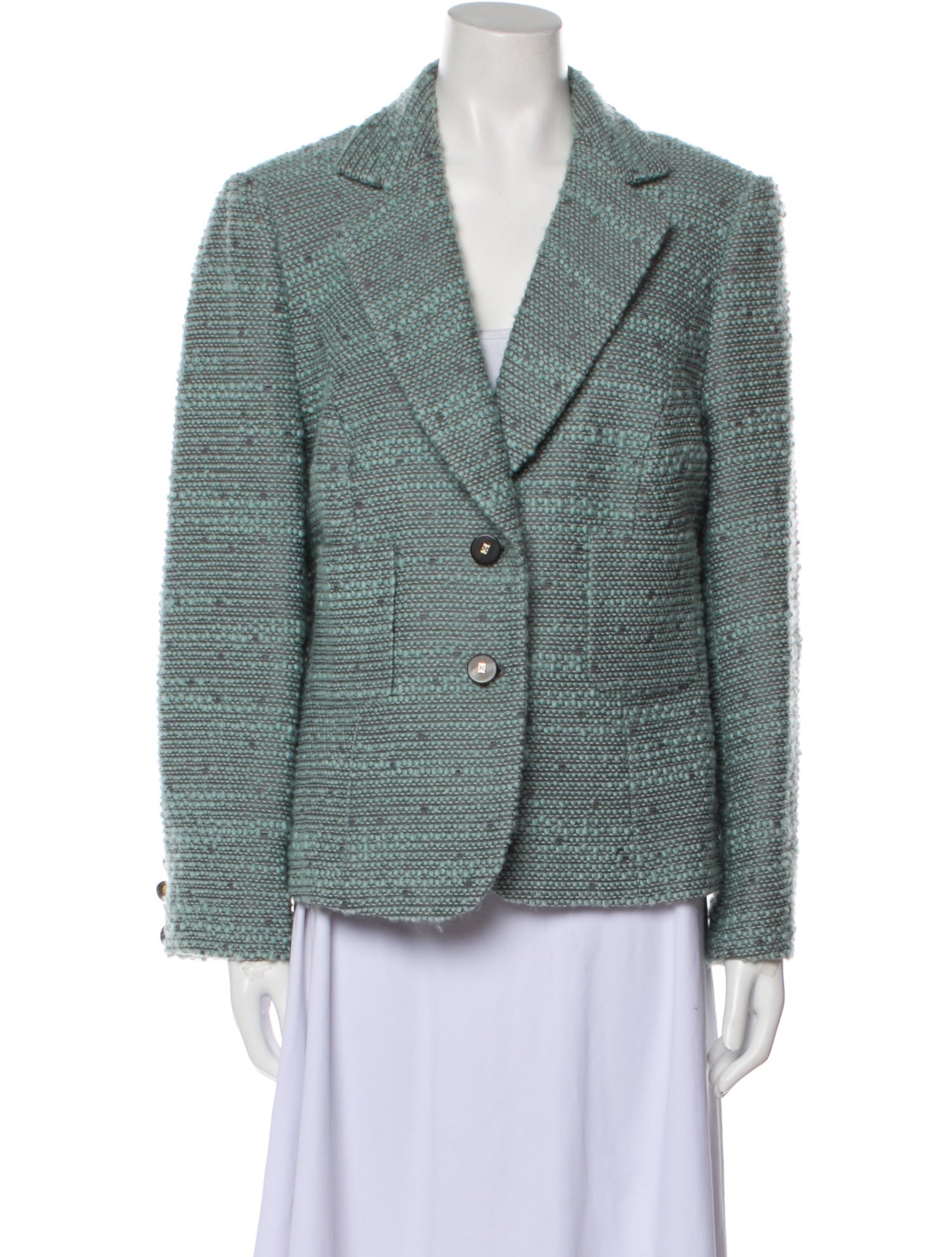 Escada Tweed Pattern Blazer - Blue Jackets, Clothing - ESC122177 | The ...