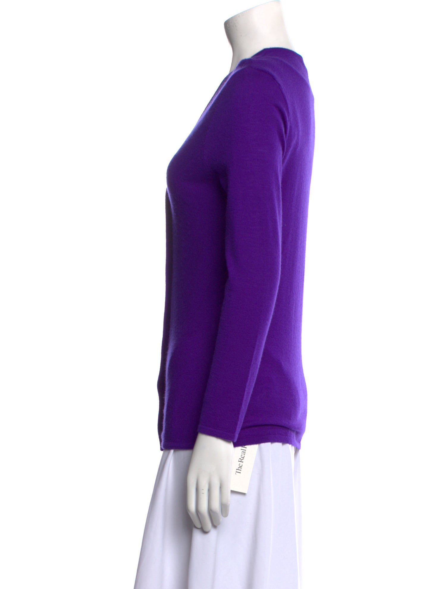 Escada Cashmere V-Neck Sweater w/ Tags - Purple Knitwear, Clothing ...