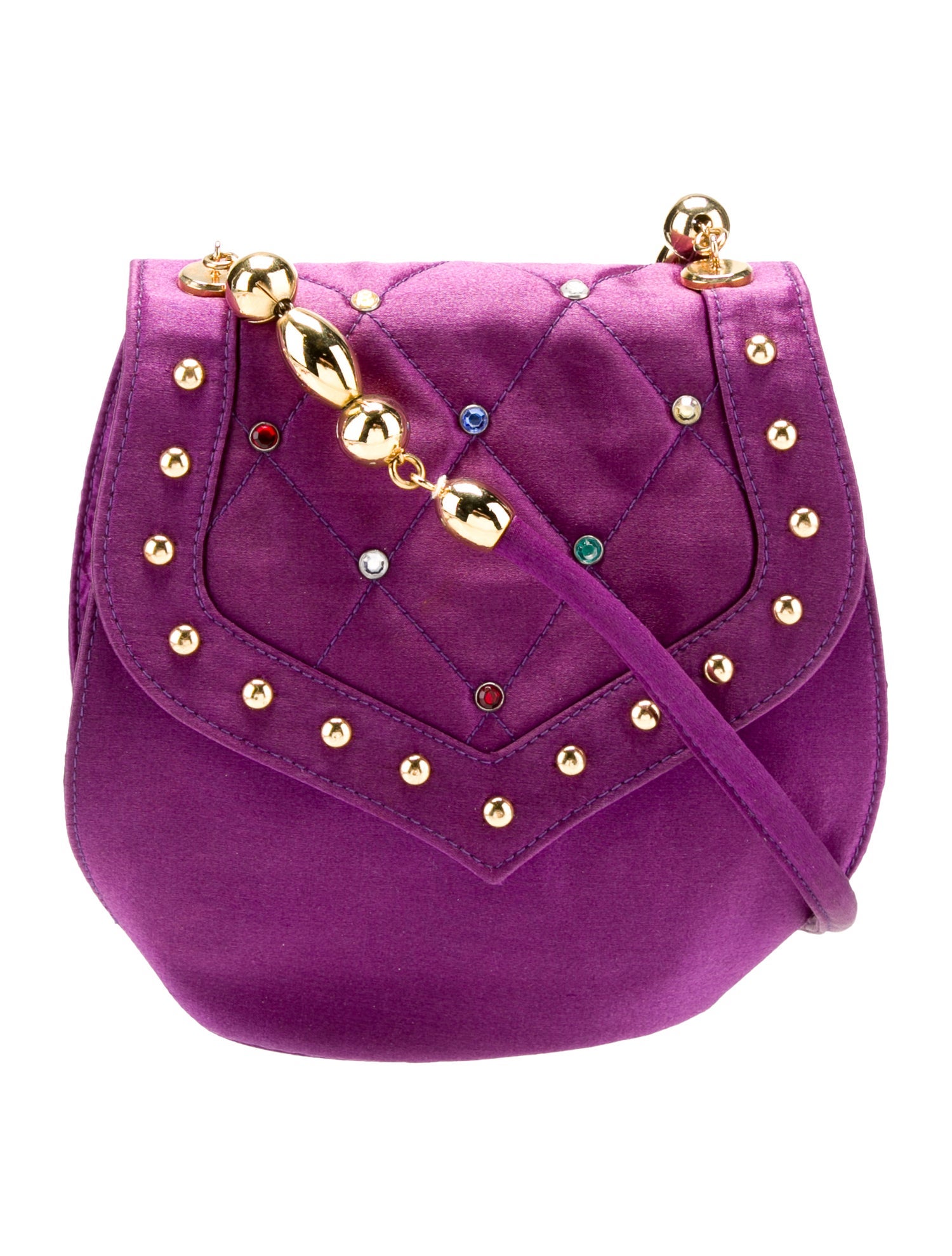 Escada Satin Crossbody Bag - Purple Crossbody Bags, Handbags ...