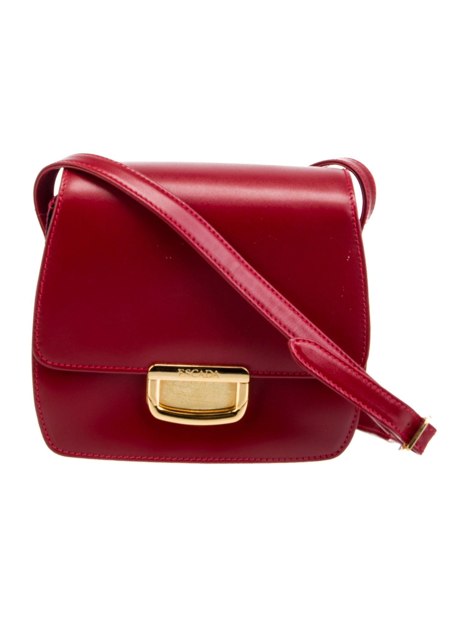 Escada Flap Top Leather Shoulder Bag - Red Shoulder Bags, Handbags ...