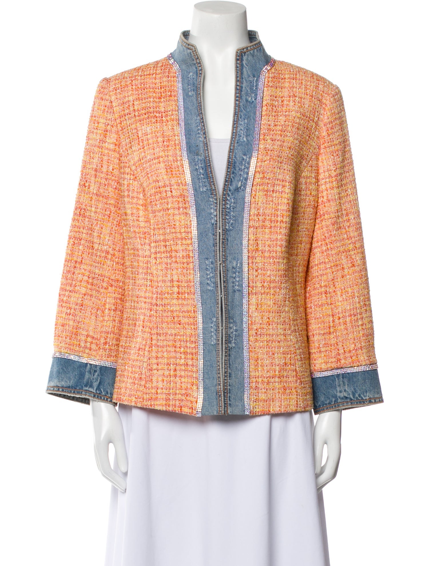 Escada Tweed Pattern Evening Jacket - Orange Jackets, Clothing ...