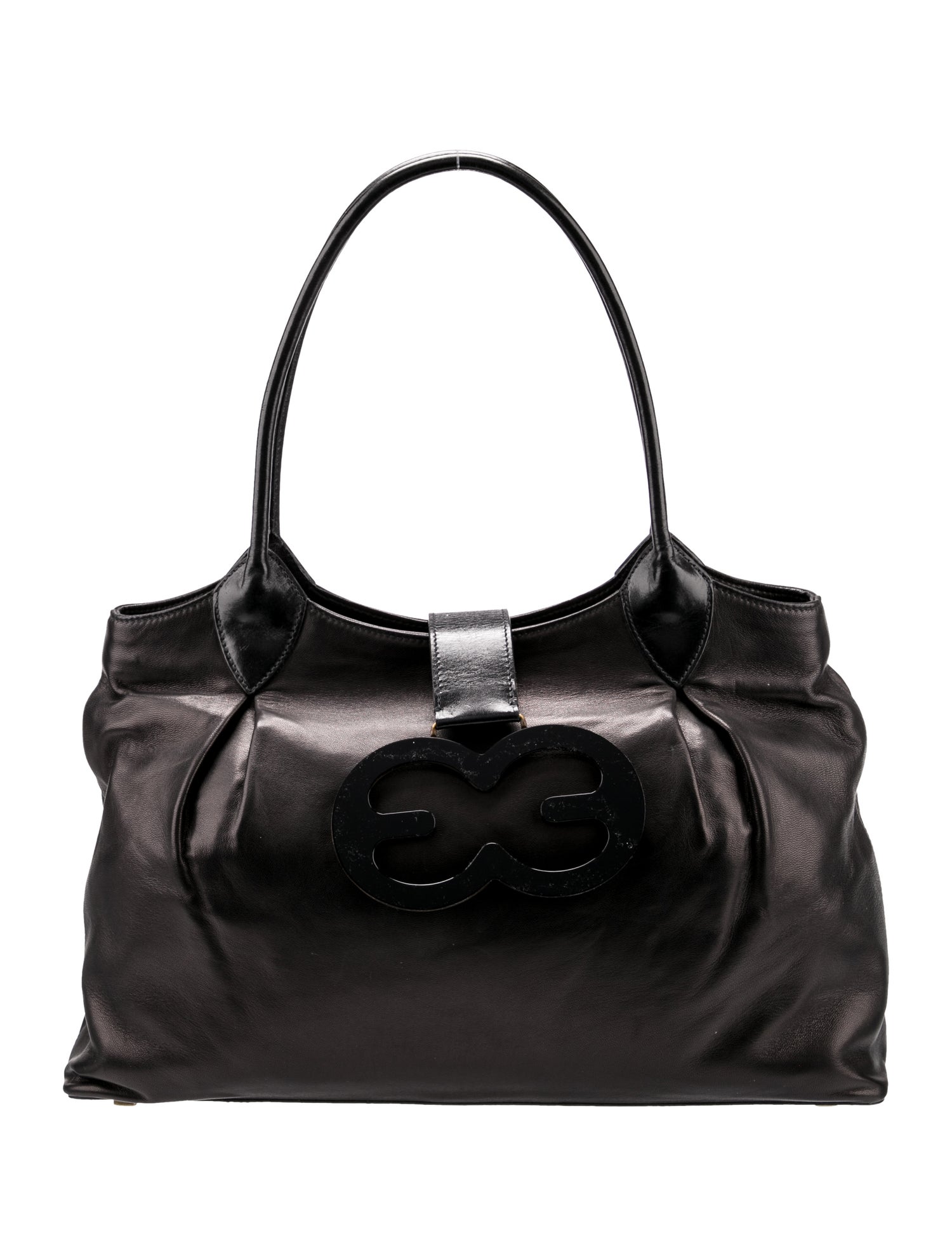 Escada Leather Shoulder Bag - Black Shoulder Bags, Handbags - ESC127738 ...