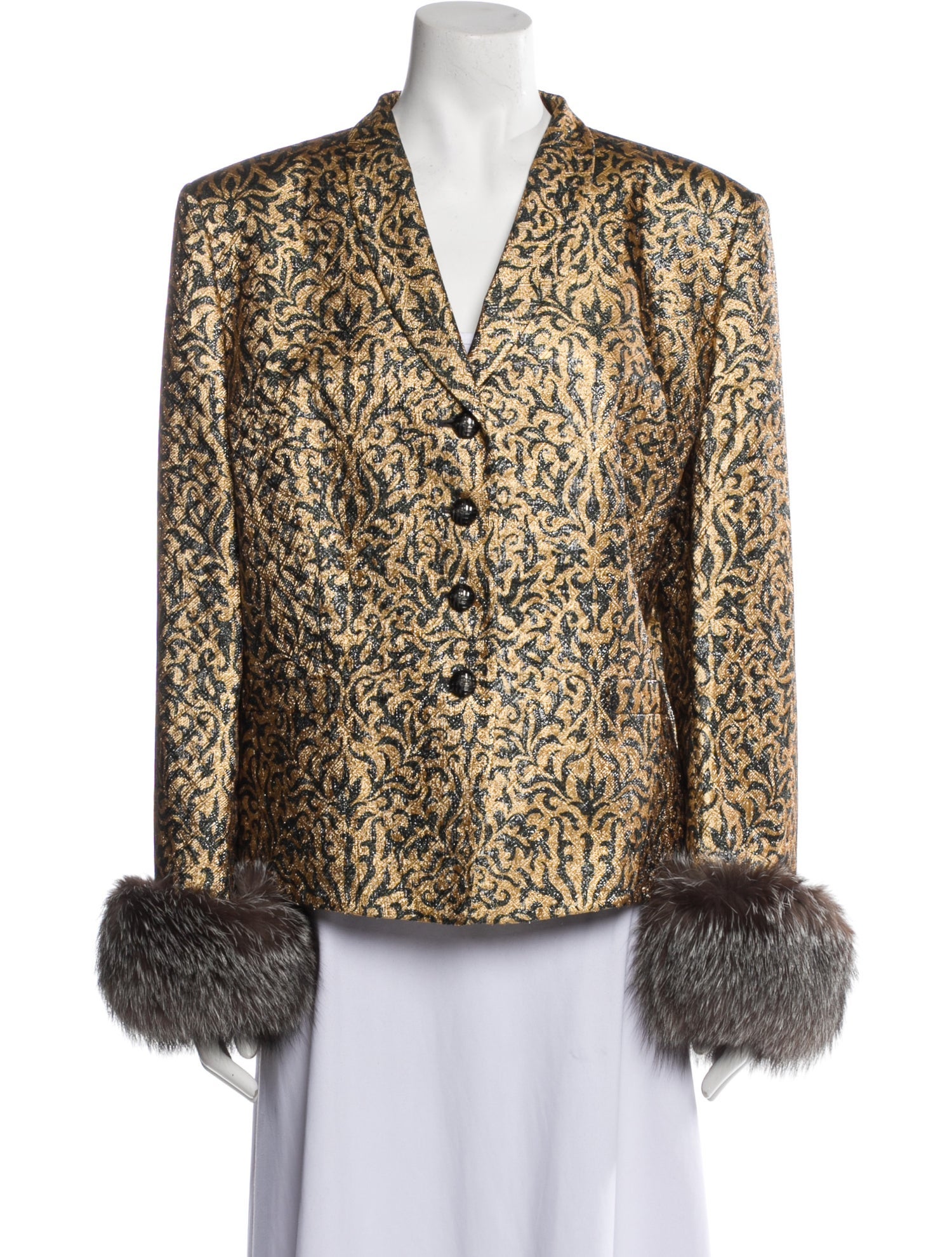 Escada Animal Print Fur Jacket - Gold Jackets, Clothing - ESC127741 ...