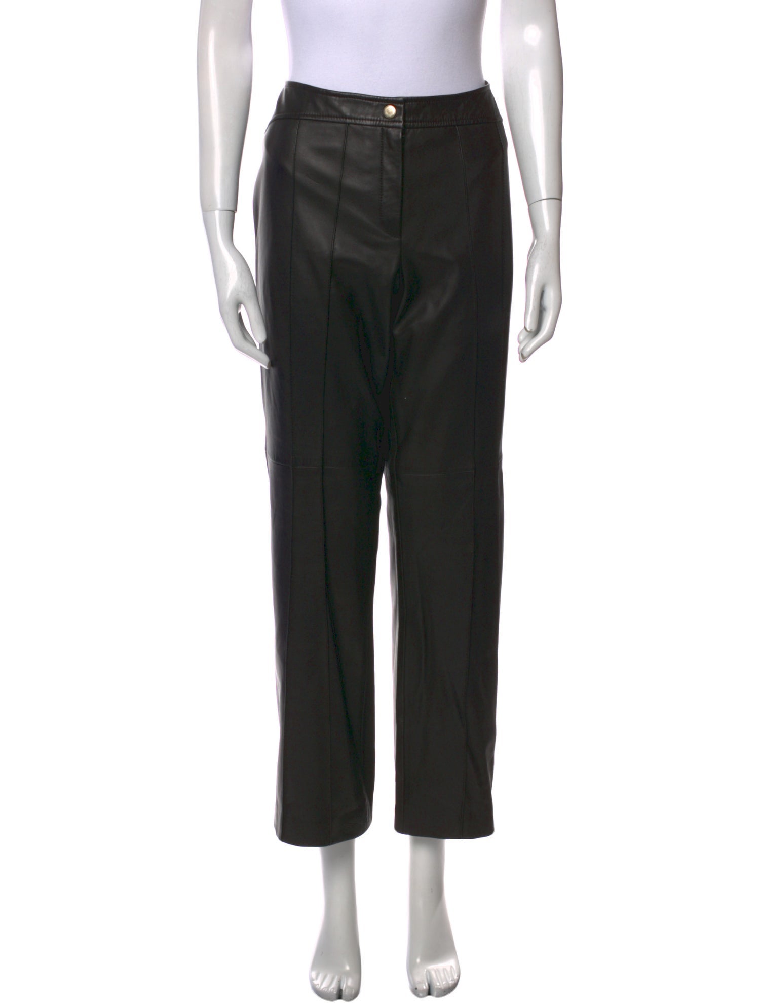 Escada Lambskin Wide Leg Pants - Brown, 10" Rise Pants, Clothing ...