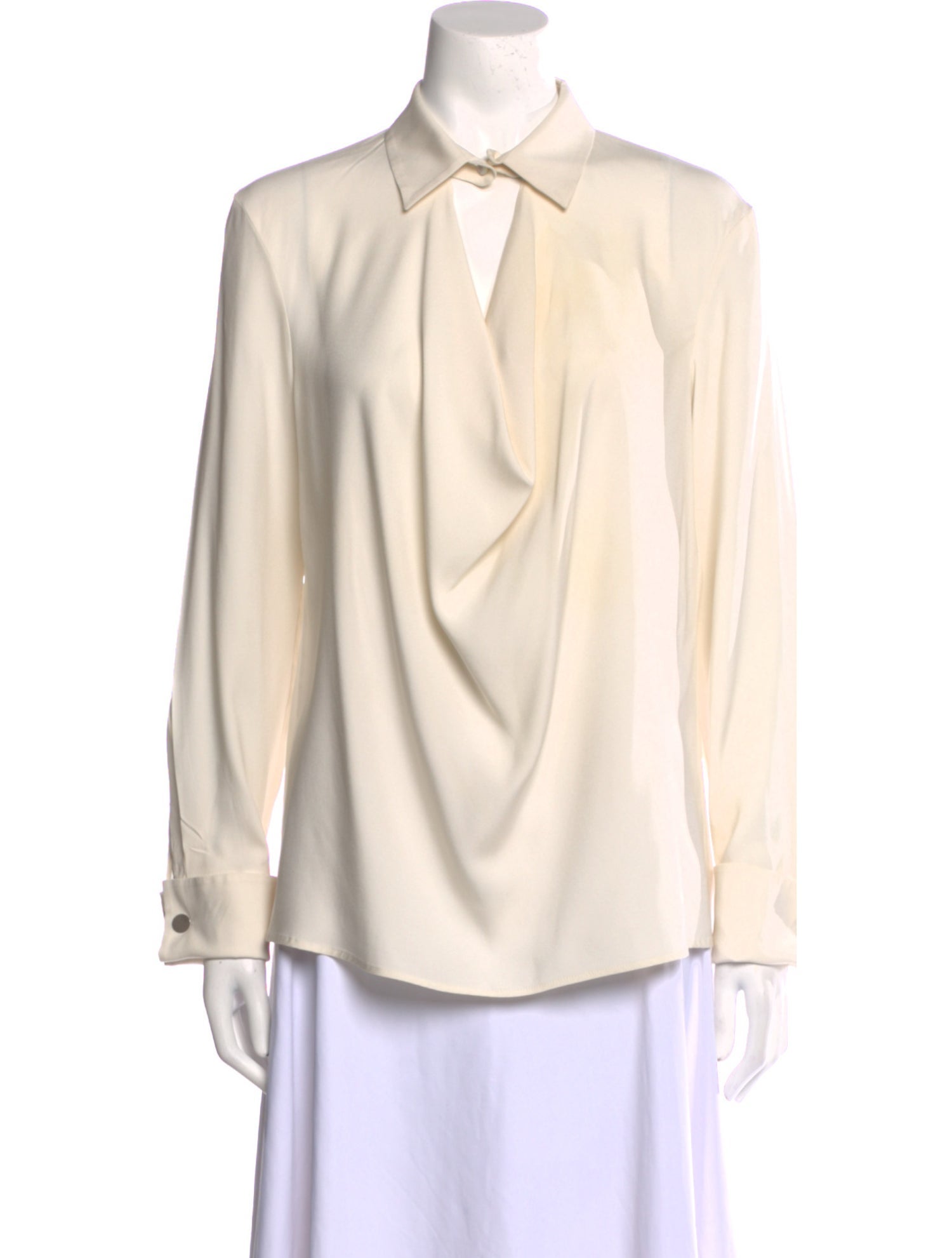 Escada Silk Long Sleeve Blouse - Neutrals Tops, Clothing - ESC129531 | The RealReal