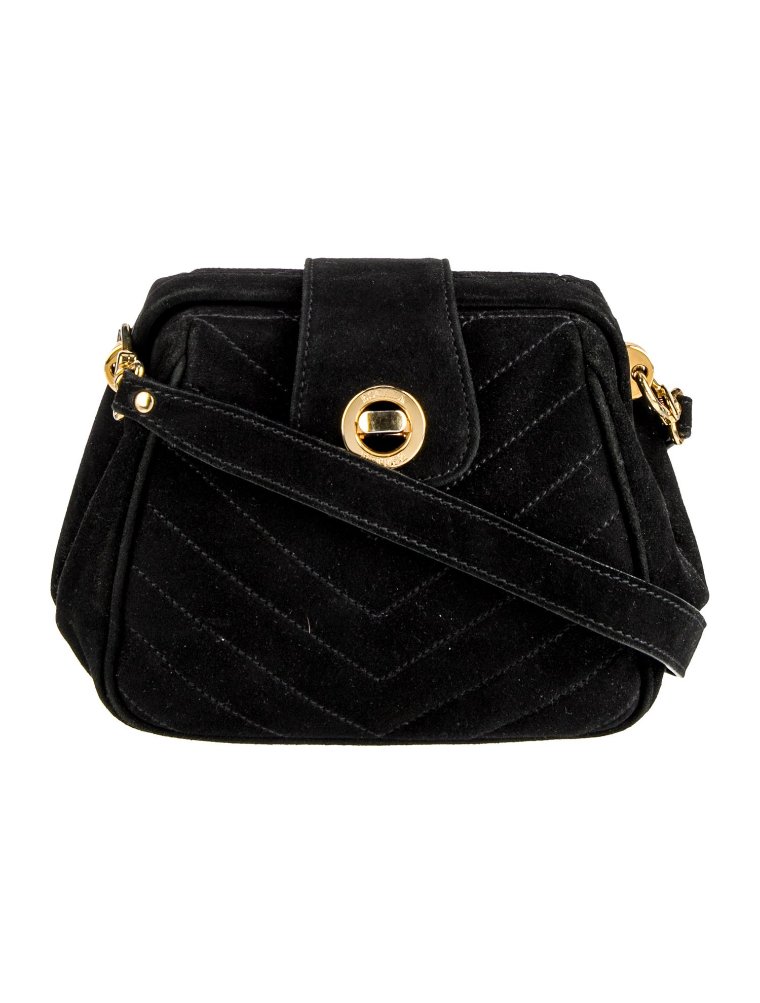 Escada Suede Crossbody Bag - Black Crossbody Bags, Handbags - ESC130952 ...