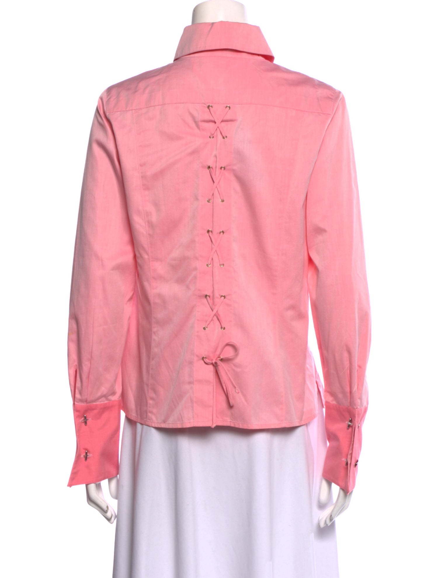 Escada Long Sleeve Button-Up Top - Pink Tops, Clothing - ESC131653 ...
