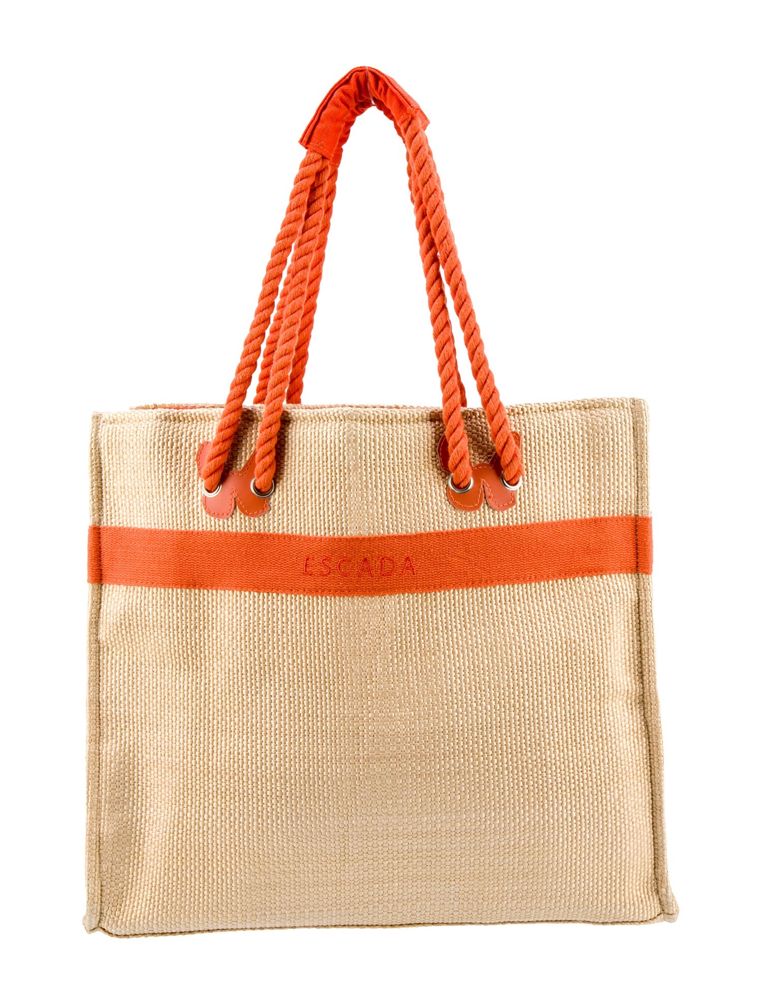 Escada Straw Two-Toned Bag - Neutrals Totes, Handbags - ESC132399 | The ...