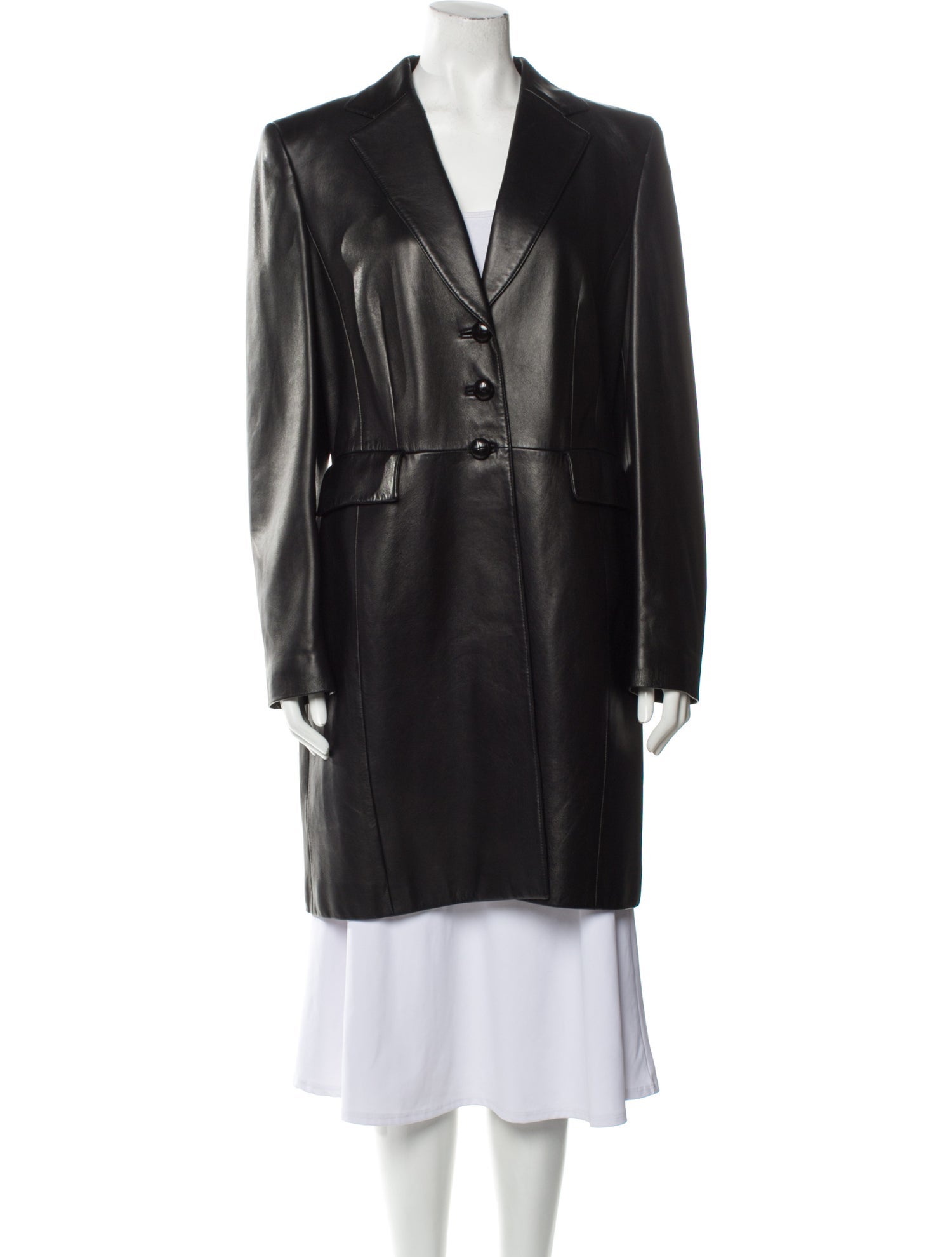 Escada Lambskin Trench Coat - Black Coats, Clothing - ESC133899 | The ...
