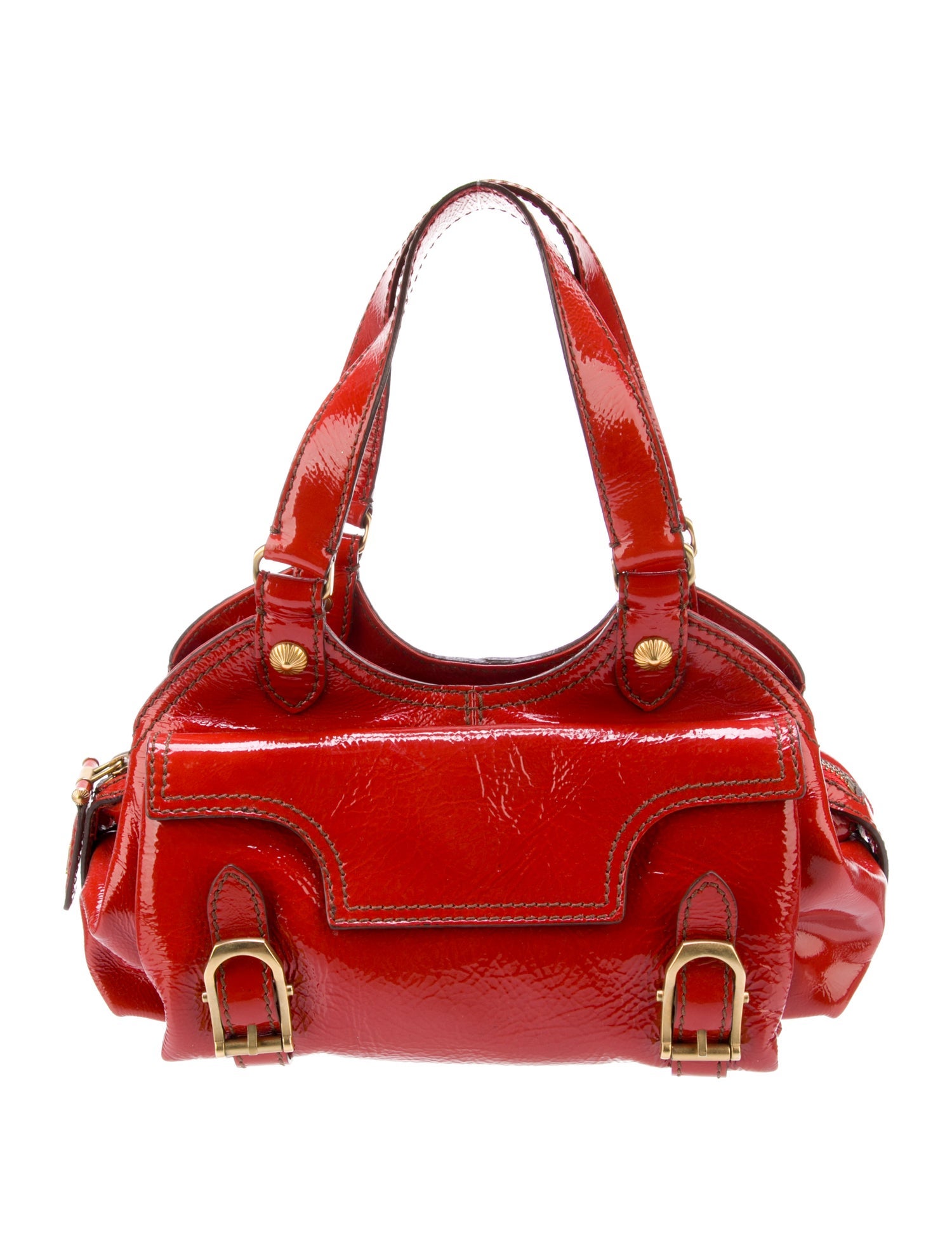 Escada Patent Leather Shoulder Bag - Red Shoulder Bags, Handbags ...