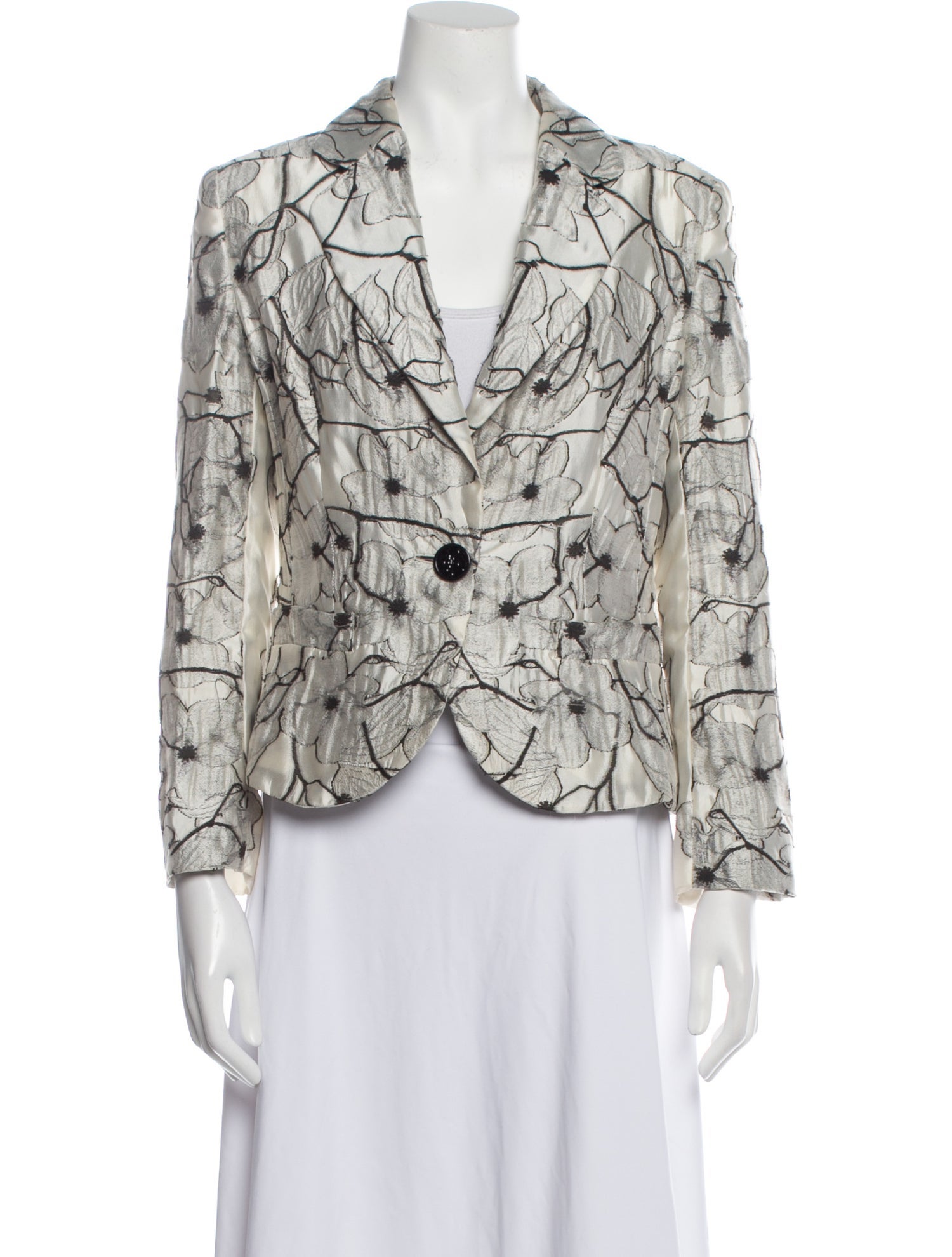 Escada Floral Print Blazer - Neutrals Jackets, Clothing - ESC135130 ...