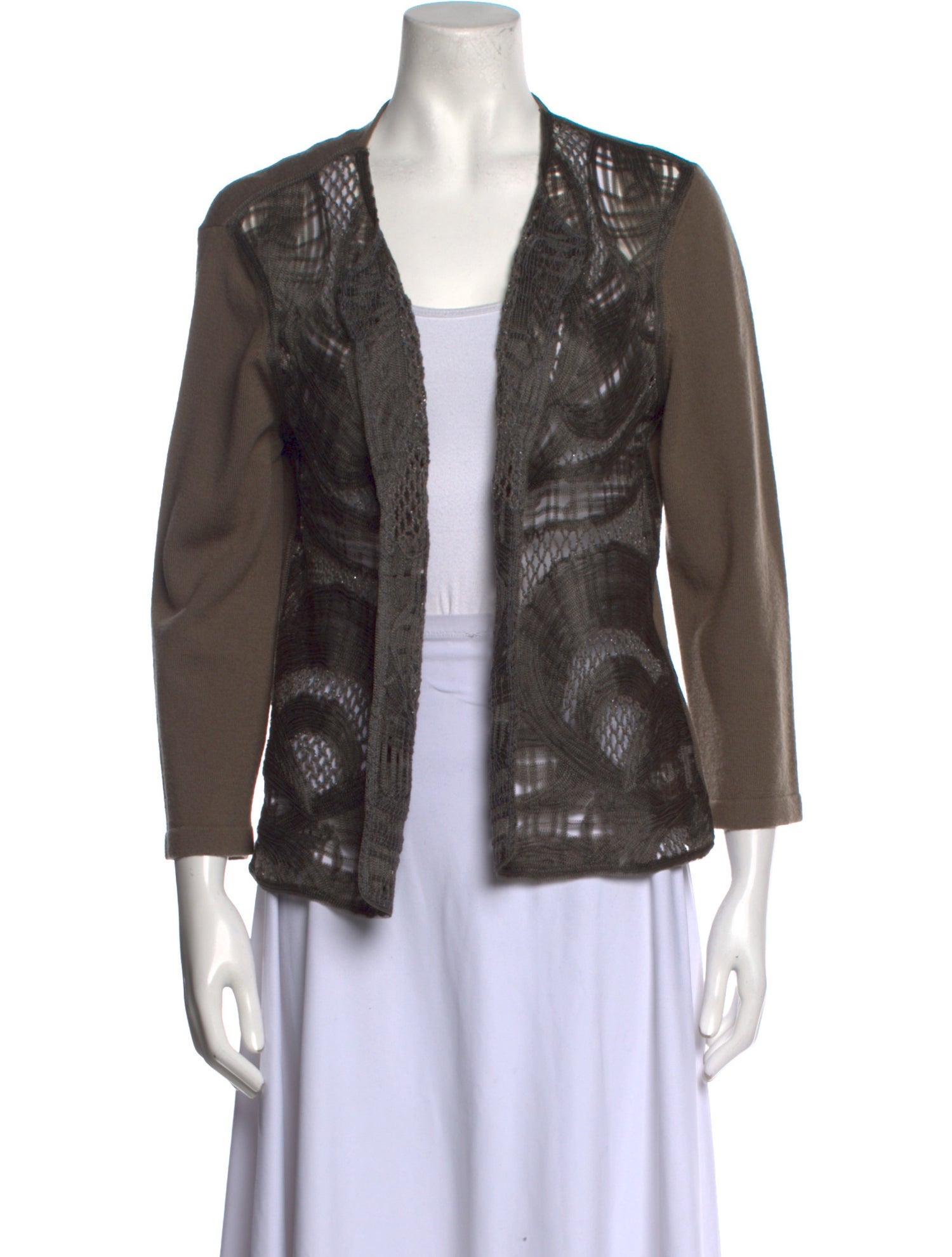 Escada Wool Open Front Sweater - Brown Knitwear, Clothing - ESC136496 ...