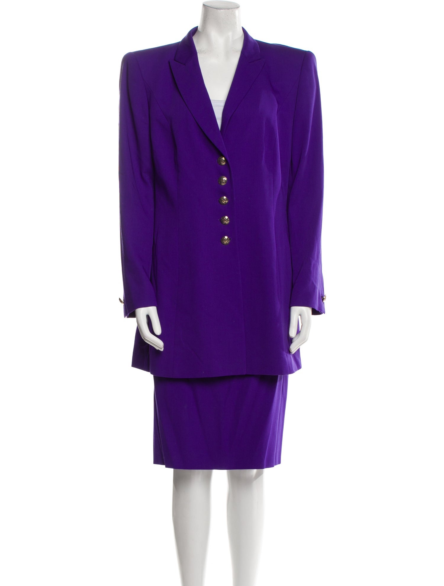 Escada Margaretha Ley Virgin Wool Skirt Suit - Purple Suits and Sets ...