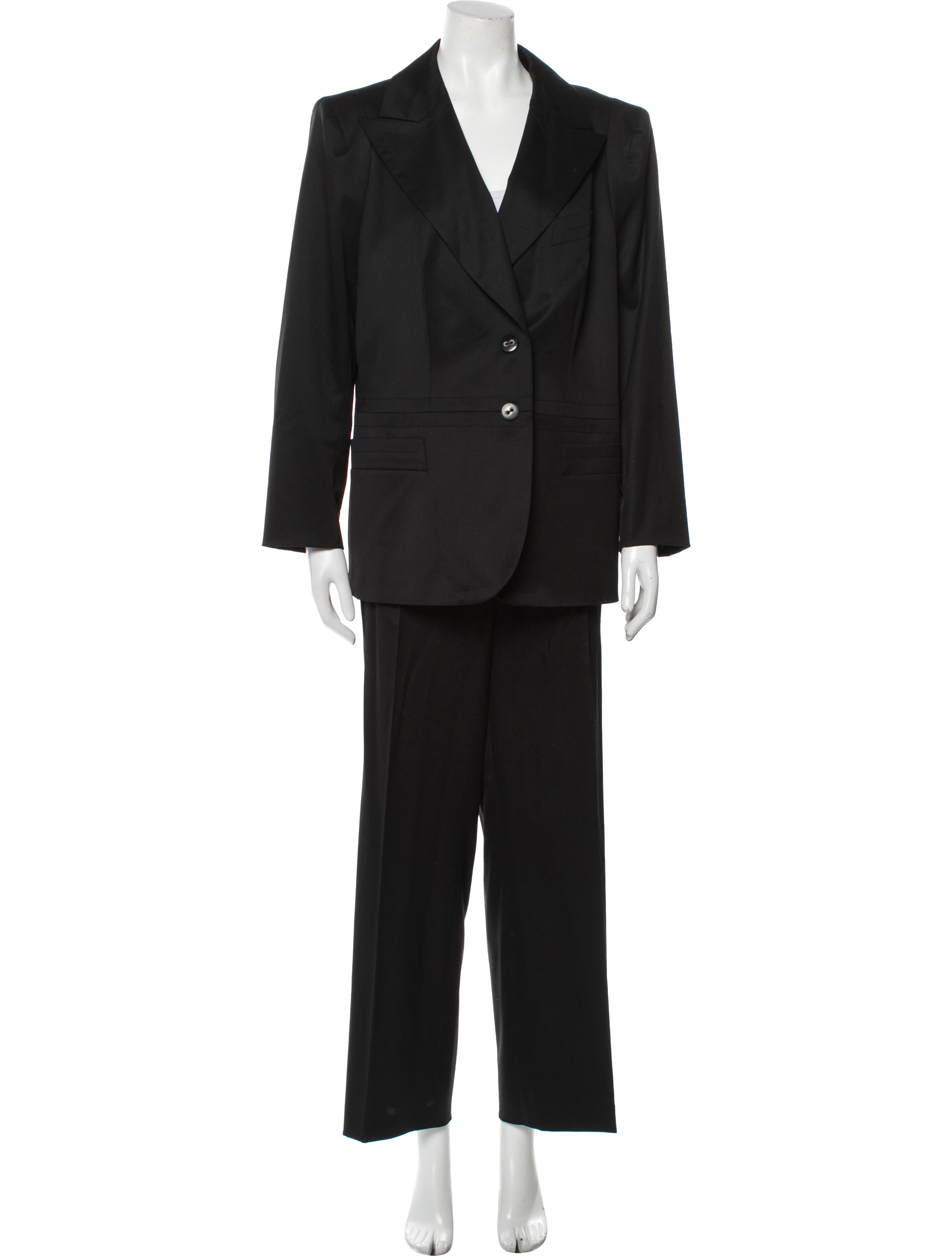 Escada Wool Pantsuit - Black, 10.5" Rise Suits and Sets, Clothing ...