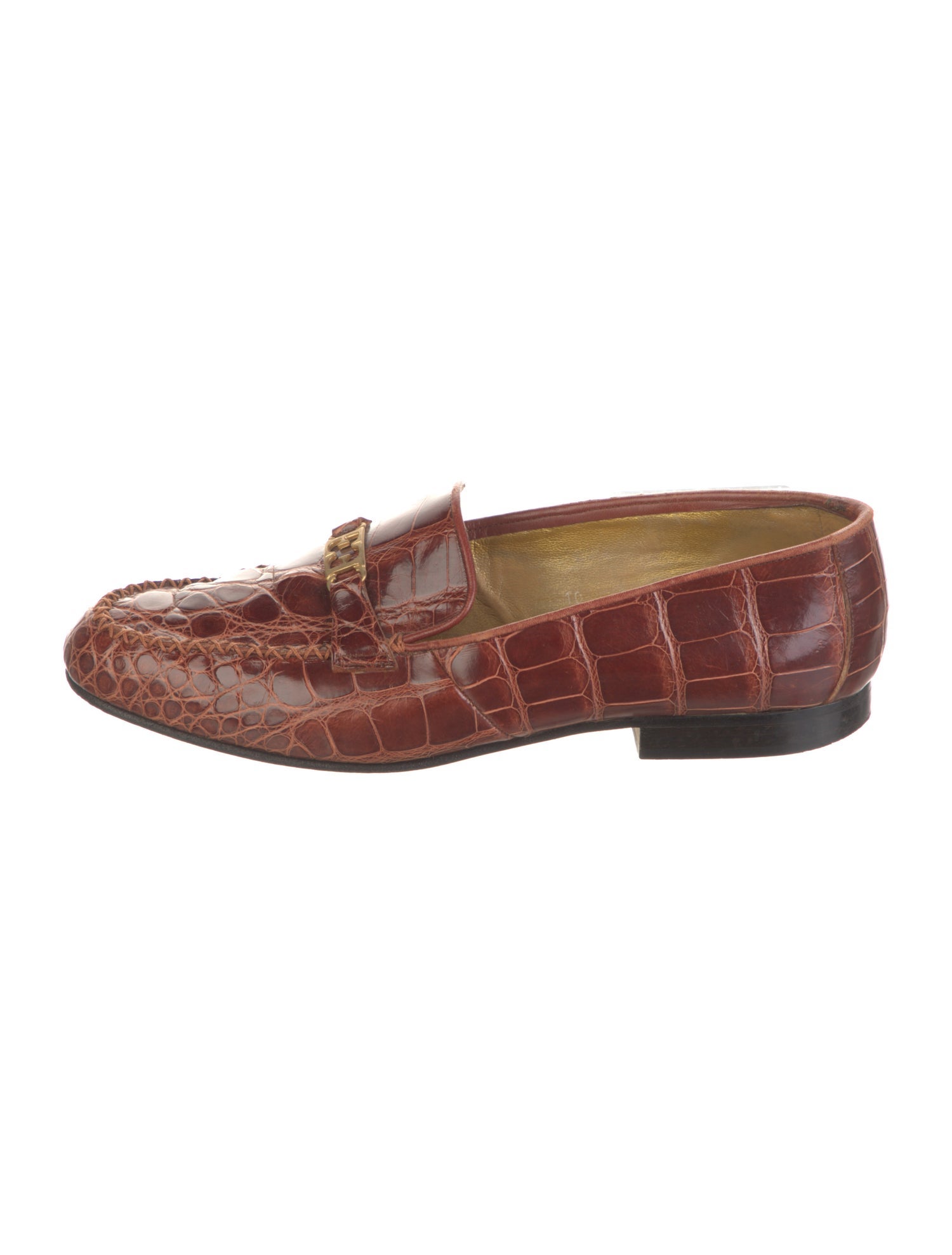Escada Patent Leather Animal Print Loafers - Brown Flats, Shoes ...
